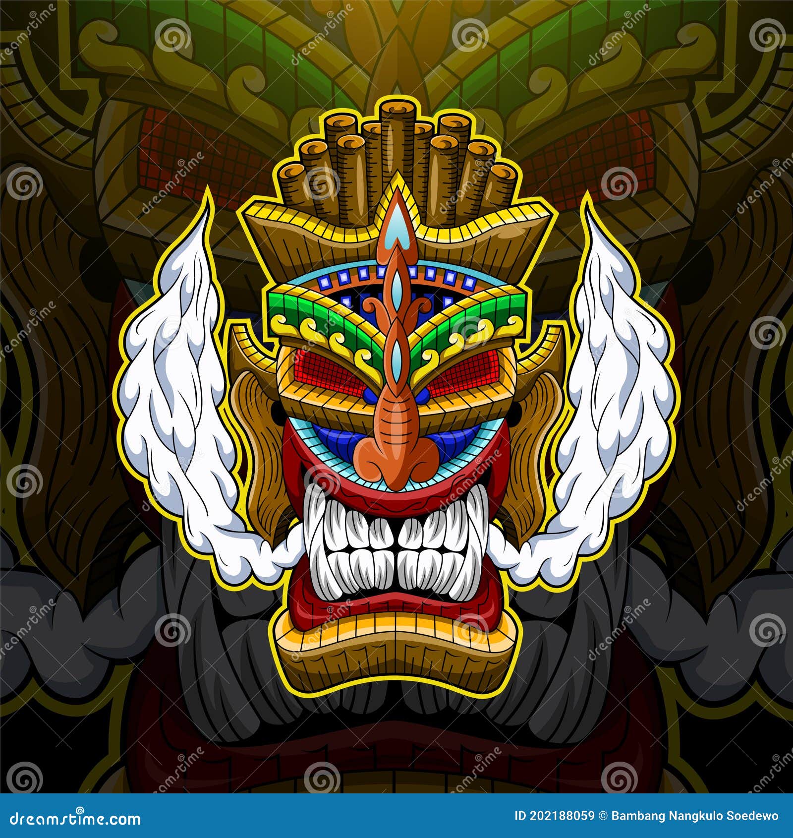 The Mask Esport Mascot Logo Cartoon Vector | CartoonDealer.com #168283893