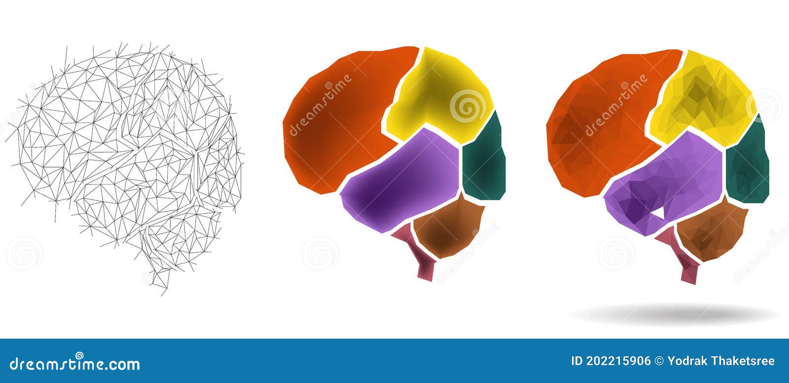 Abstract Brain Polygon Step Background Stock Vector - Illustration of ...