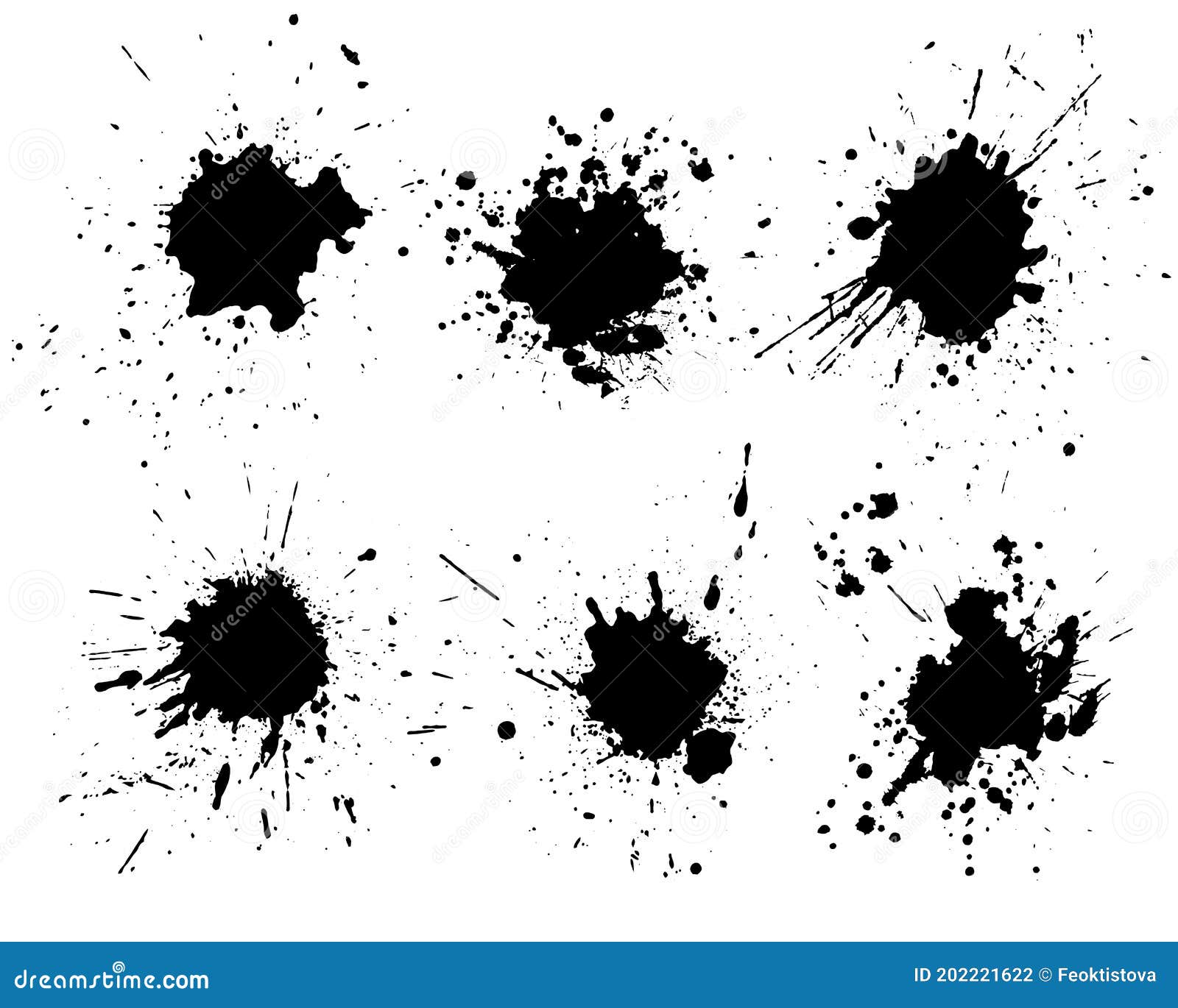 Grunge Splatters Abstract Ink Splashe Text Banners Stock Vector ...