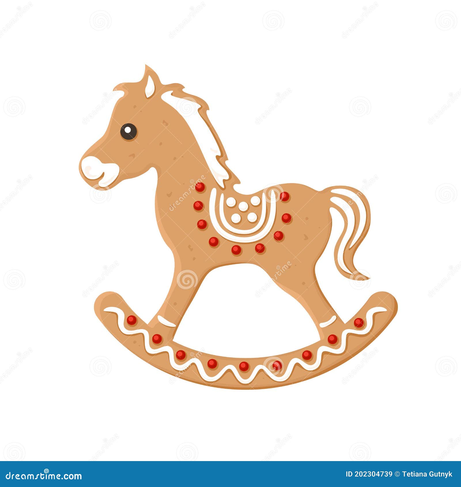 Horse Gingerbread Isolated on White Background. Christmas Cookies with ...