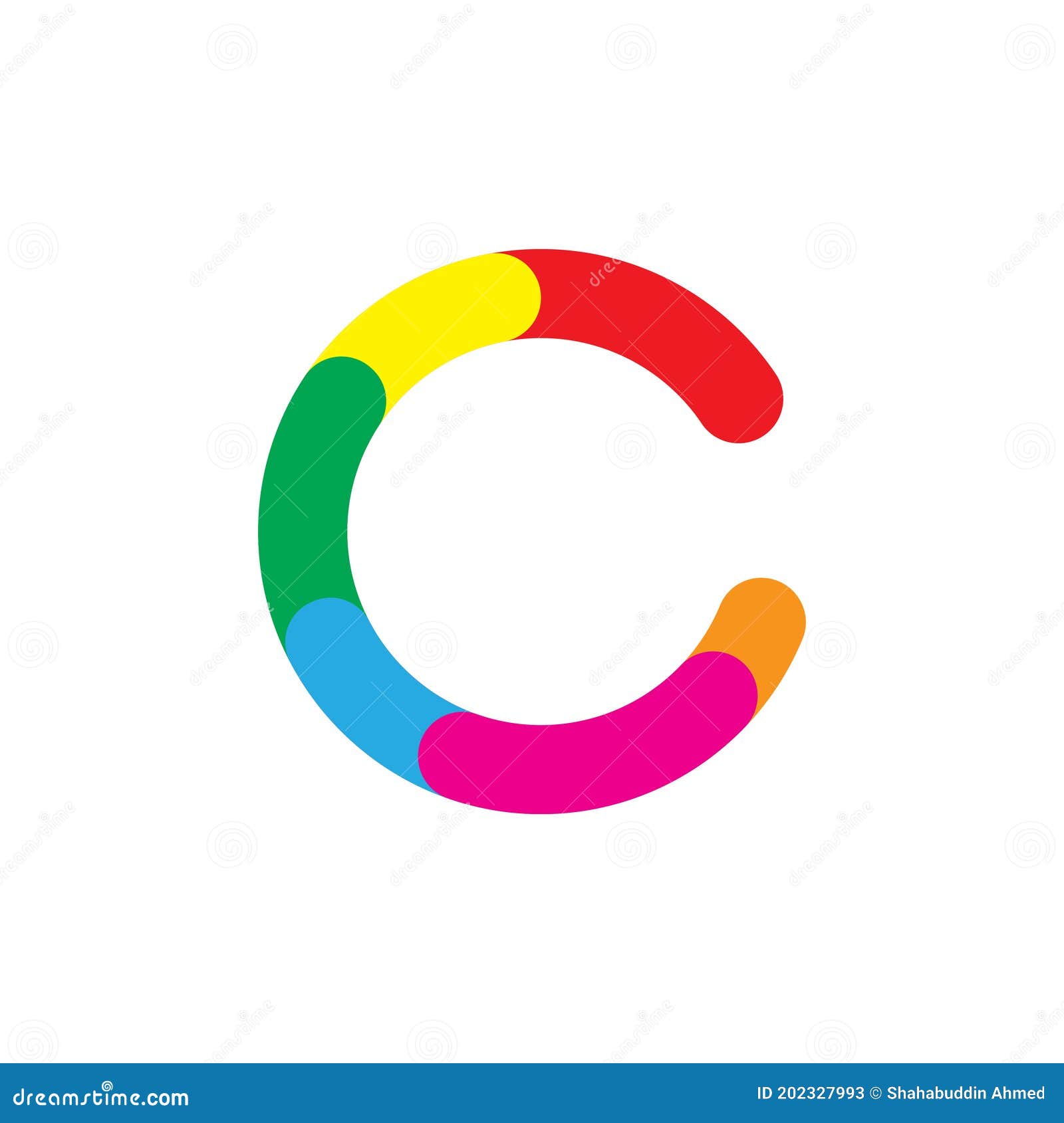 Digital Pixel Initial Letter C Logo Design Template Element Color Stock ...