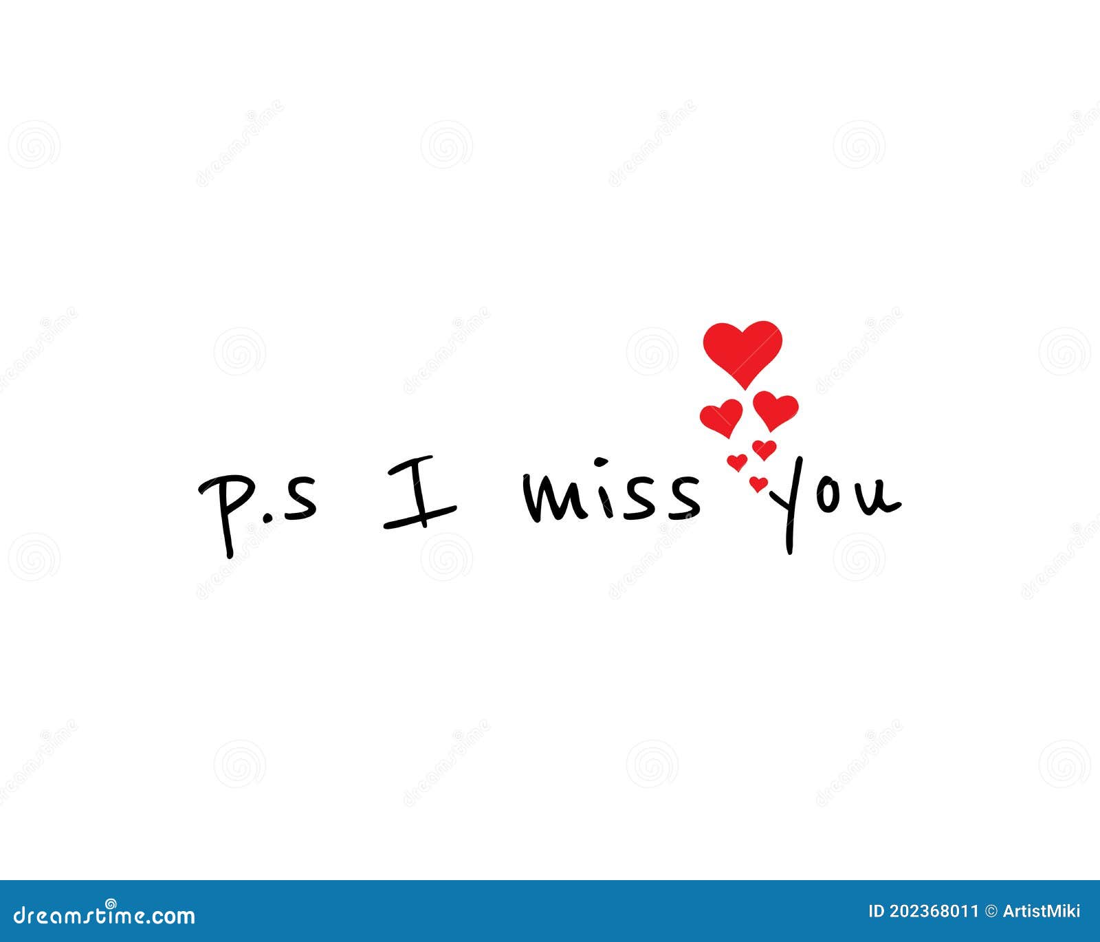 I Miss You, Vector. P.S. I Miss You. Romantic, Cute, Love Quotes Stock ...