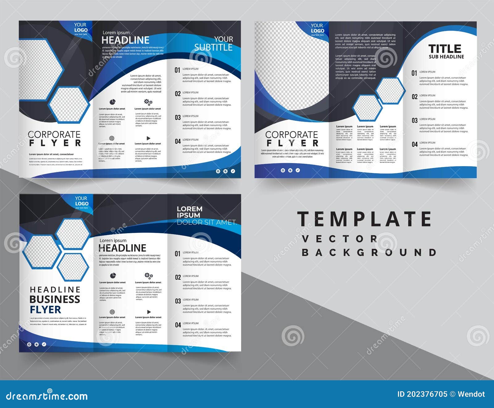 Blue Elegance Business Trifold Business Leaflet Brochure Flyer Template ...