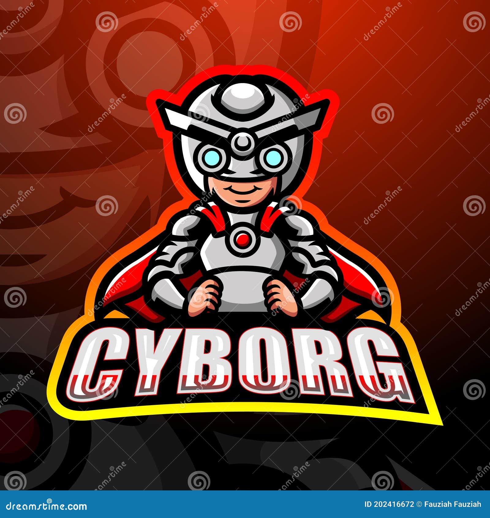 Cyborg Mascot Esport Logo Design Stock Vector - Illustration of ...
