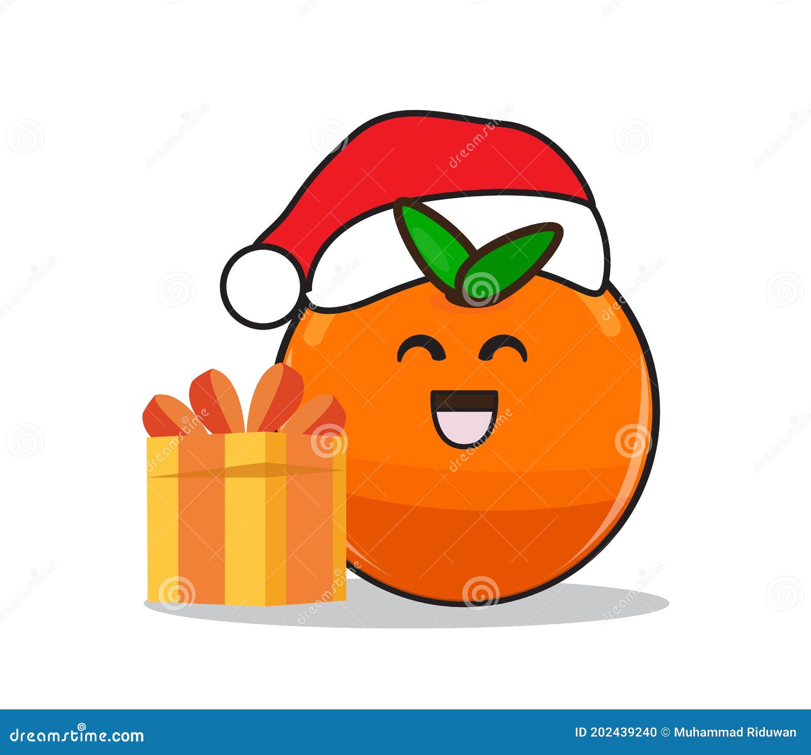 Orange Mascot with Santa Christmas Stock Vector - Illustration of ...