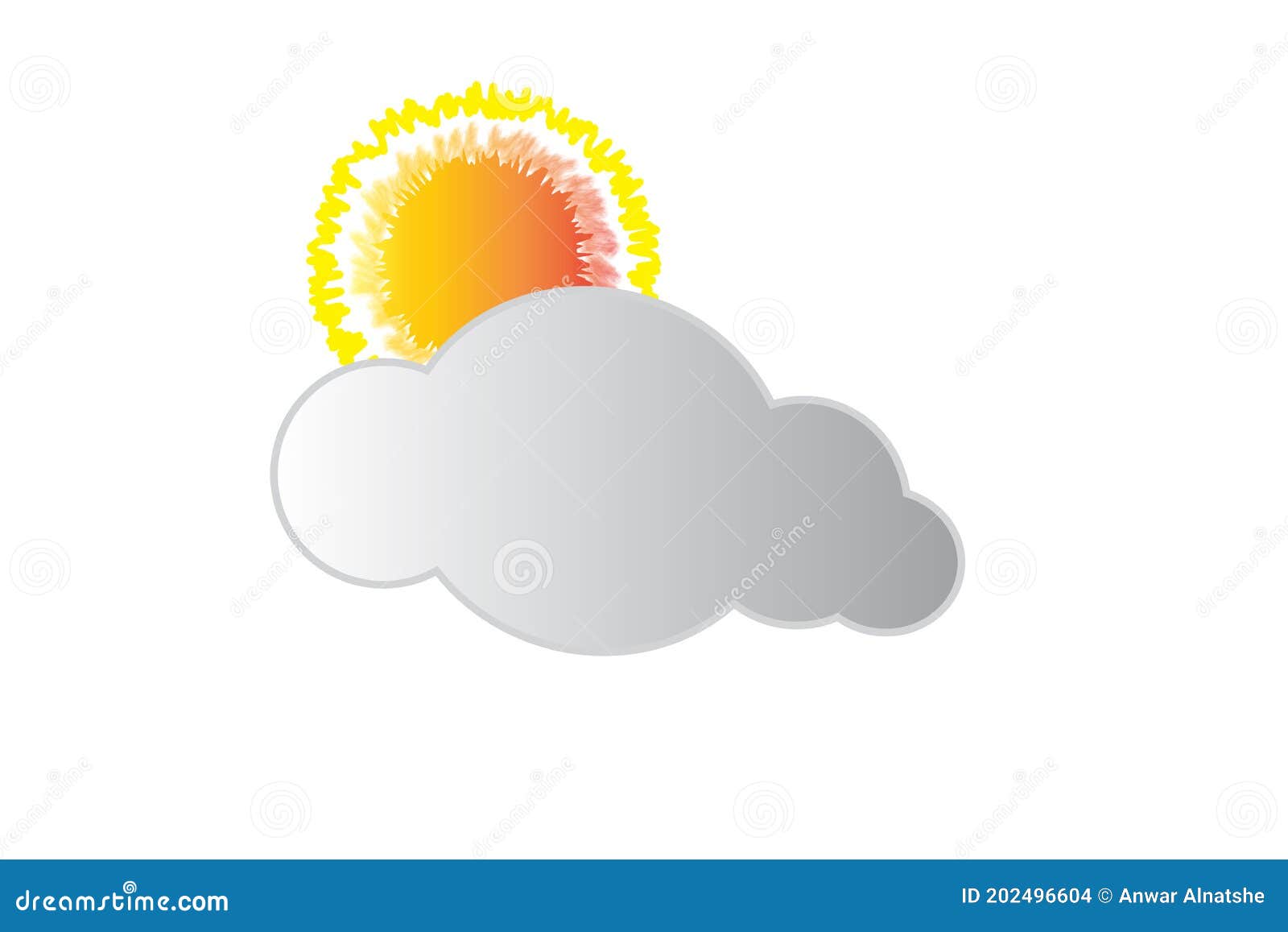Vector Sun Icon in the Sky Smoky Stock Illustration - Illustration of ...