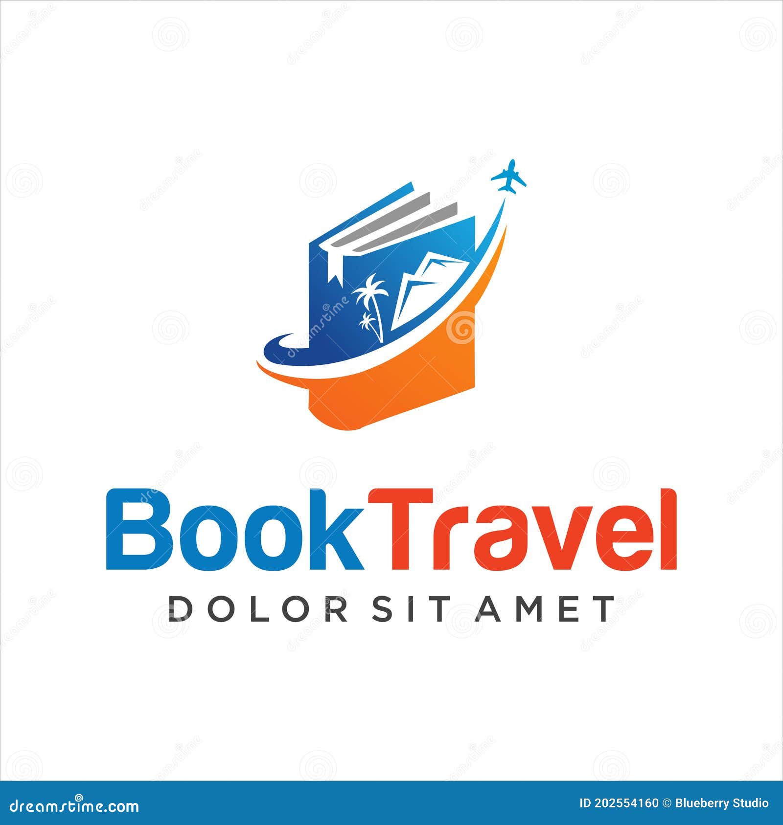 Travel Book Logo Vector Inspiration Stock Vector. Book and Airplane ...