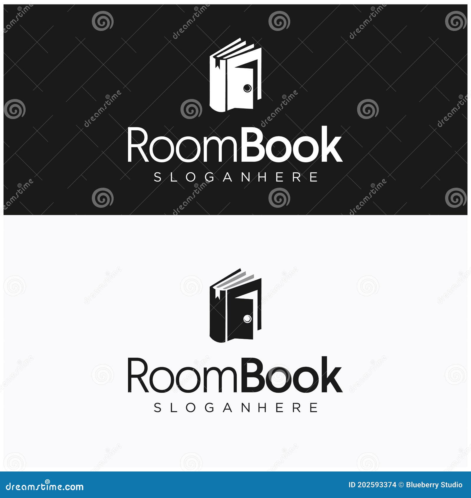 Unique Book and Door Logo Combination Design Template. Knowledge Room ...