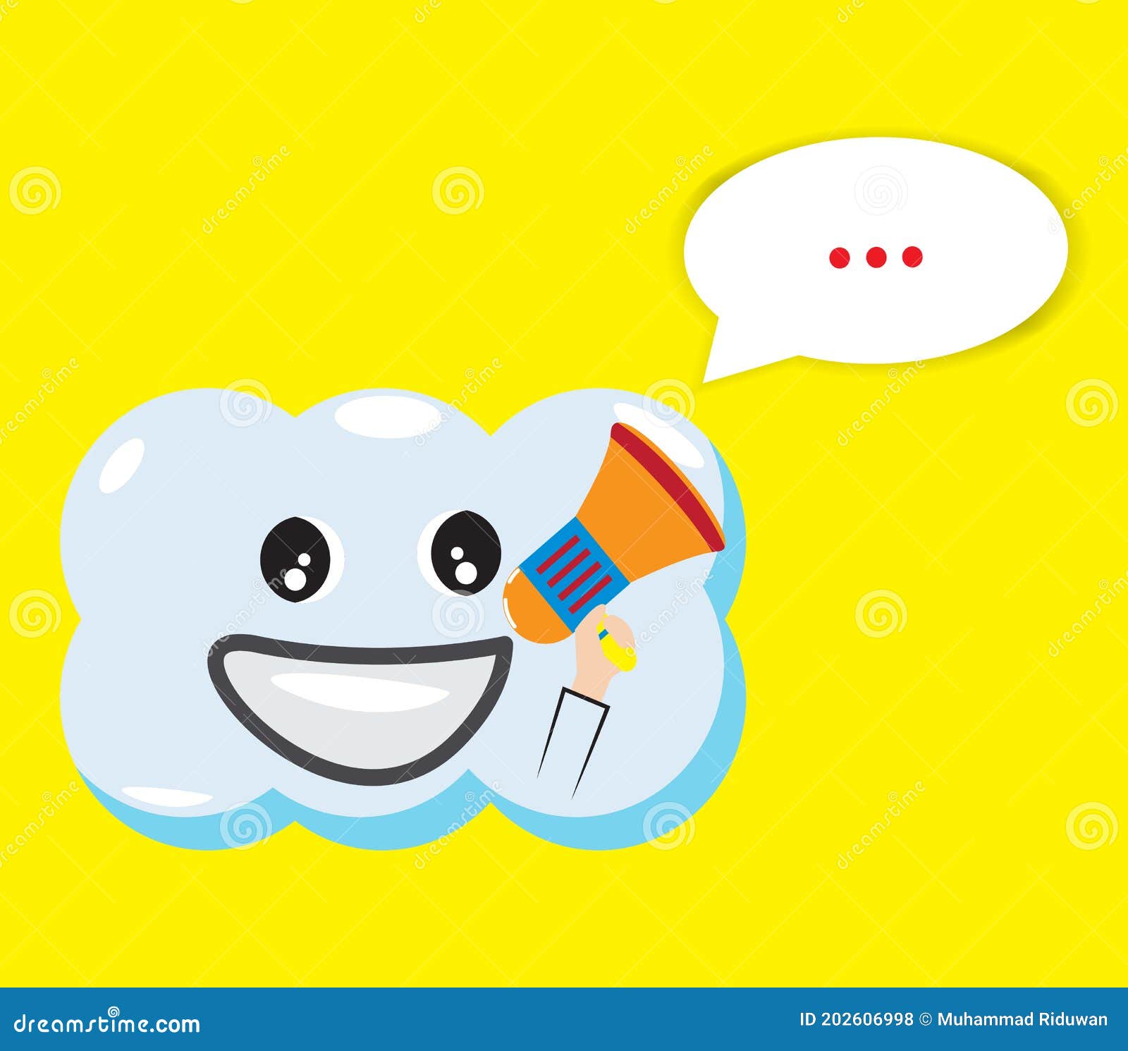 Promotion Cloud Illustration Design with Blank Callout for Text ...