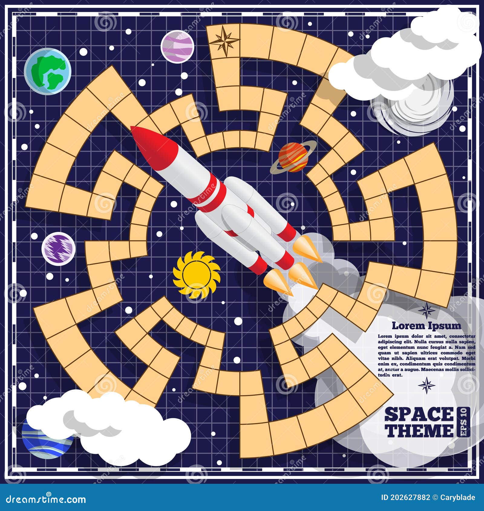 A Board Game on the Space Theme. Stock Vector - Illustration of ...