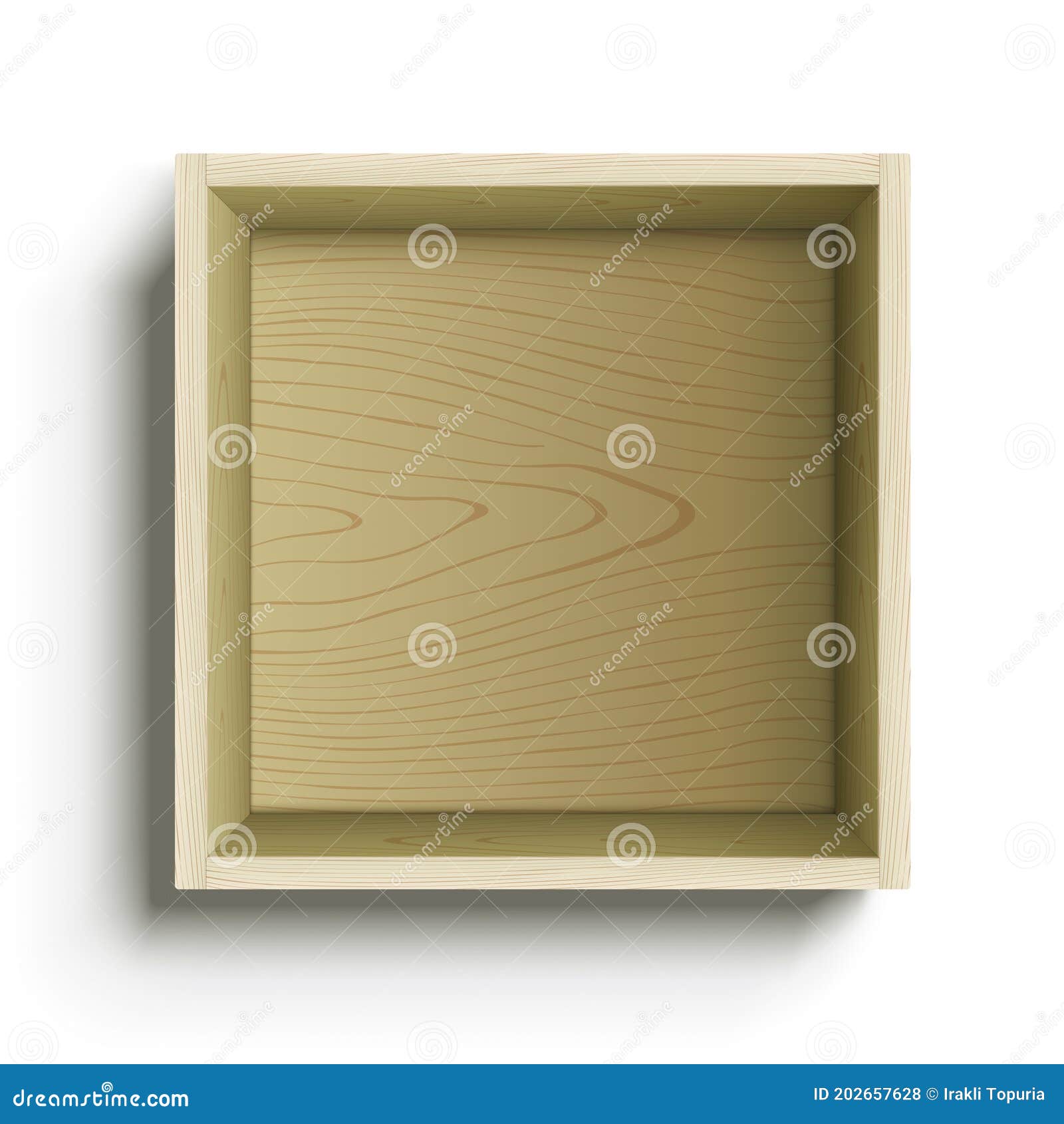 Vector Wooden Box with a Shadow Isolated on White. Stock Vector ...