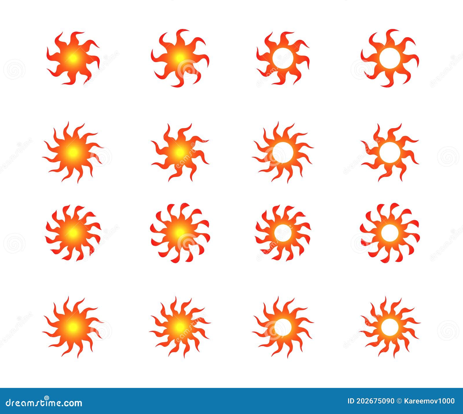 Various of the Sunrise Icon Stock Vector - Illustration of burning ...