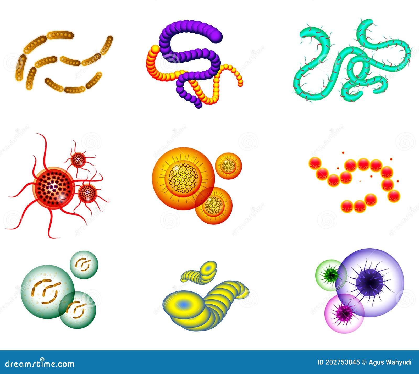 Realistic 3d Bacteria Cells Background. Probiotics Detailed ...