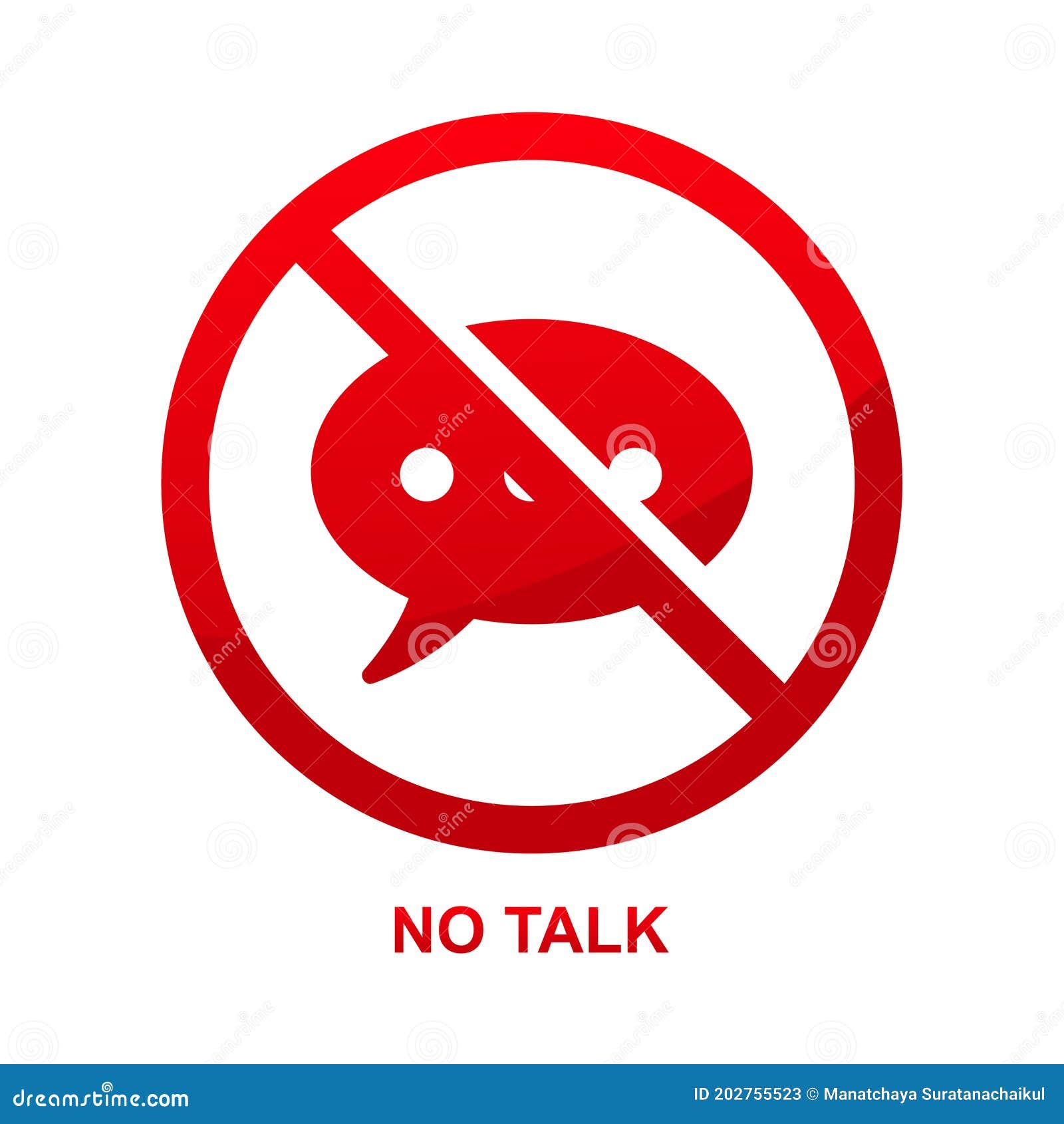 No Talk Sign Isolated on White Background Stock Vector - Illustration ...