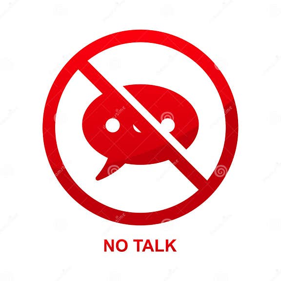 No Talk Sign Isolated on White Background Stock Vector - Illustration ...
