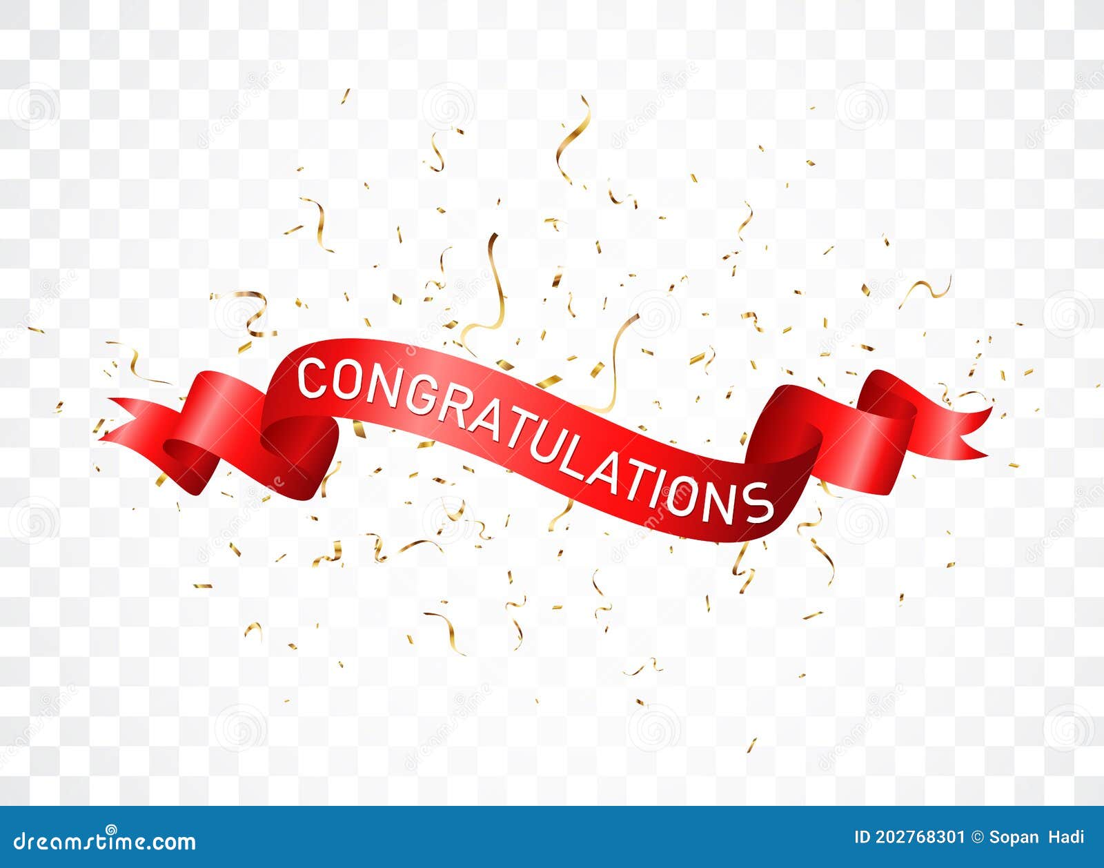 Congratulations Sign Letters Banner with Gold Confetti Stock Vector ...