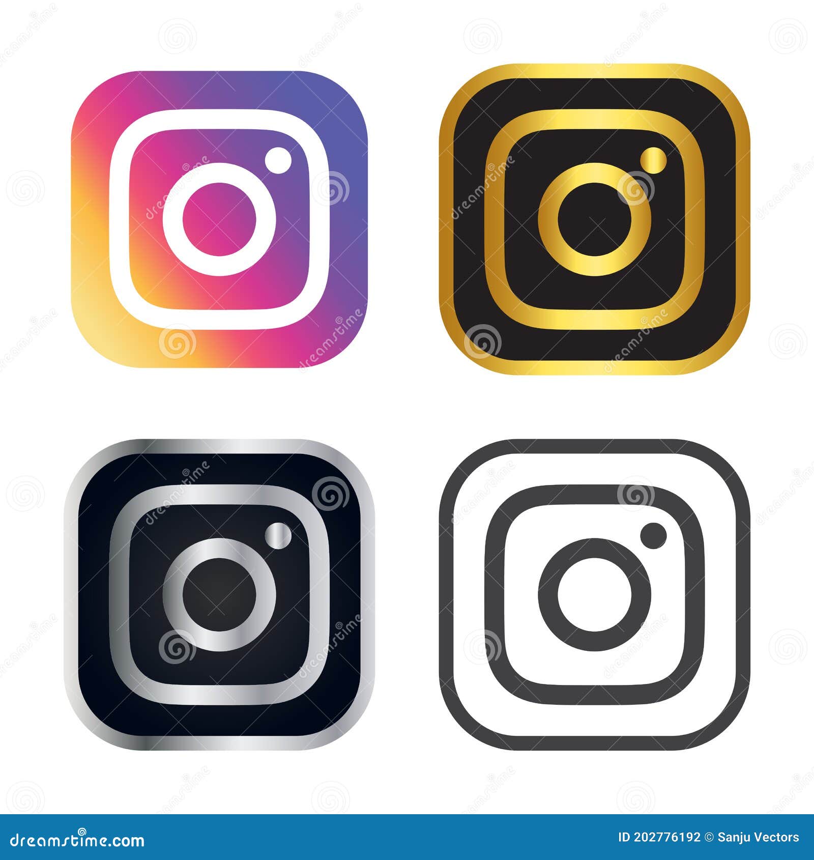 Black Instagram Icon Vector