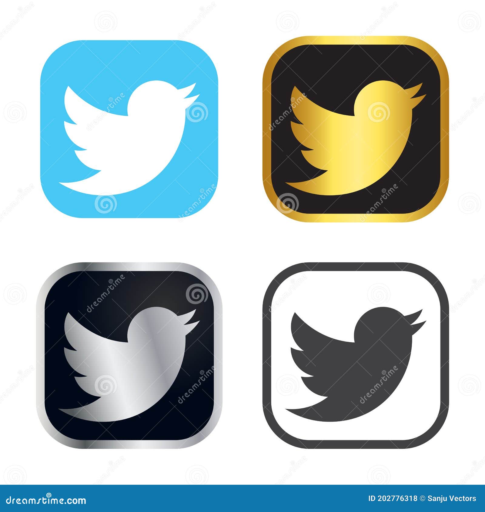 Twitter Icons Isolated on Transparent Background Editorial Stock Photo ...