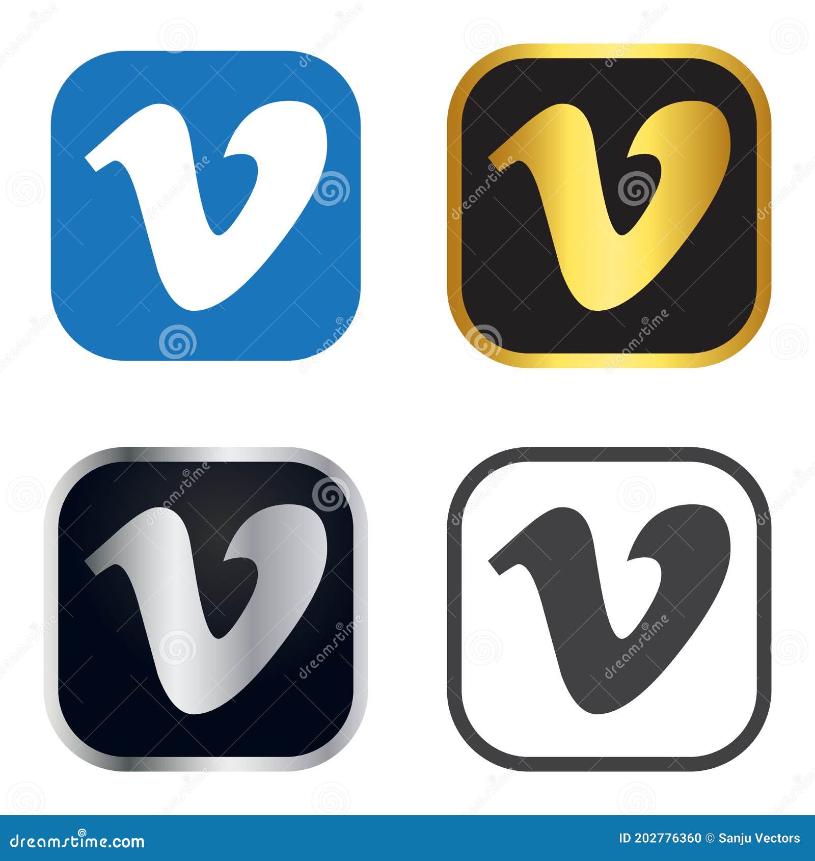 Vimeo Icon Logo Vector Button Design Isolated White Background ...