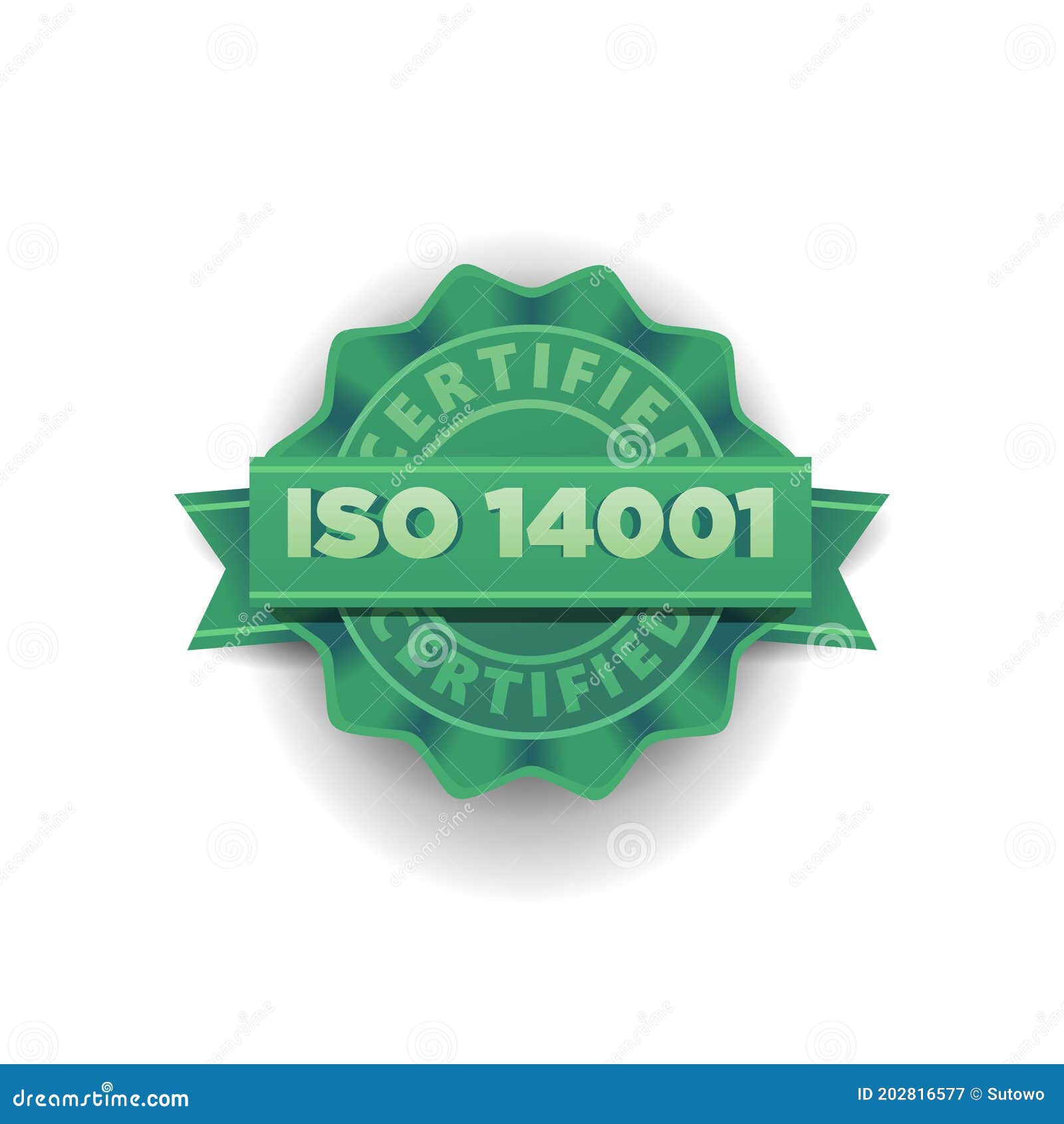 ISO 14001 Certified Badge Icon. International Standard Organization ...