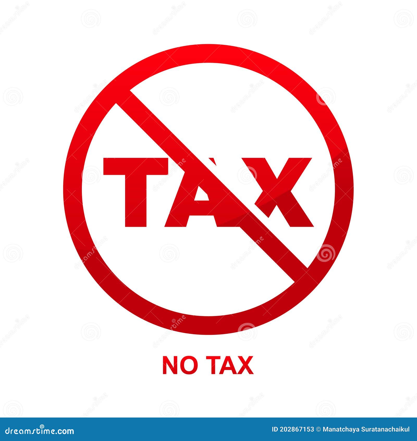 No Tax Sign Isolated on White Background Stock Vector - Illustration of ...
