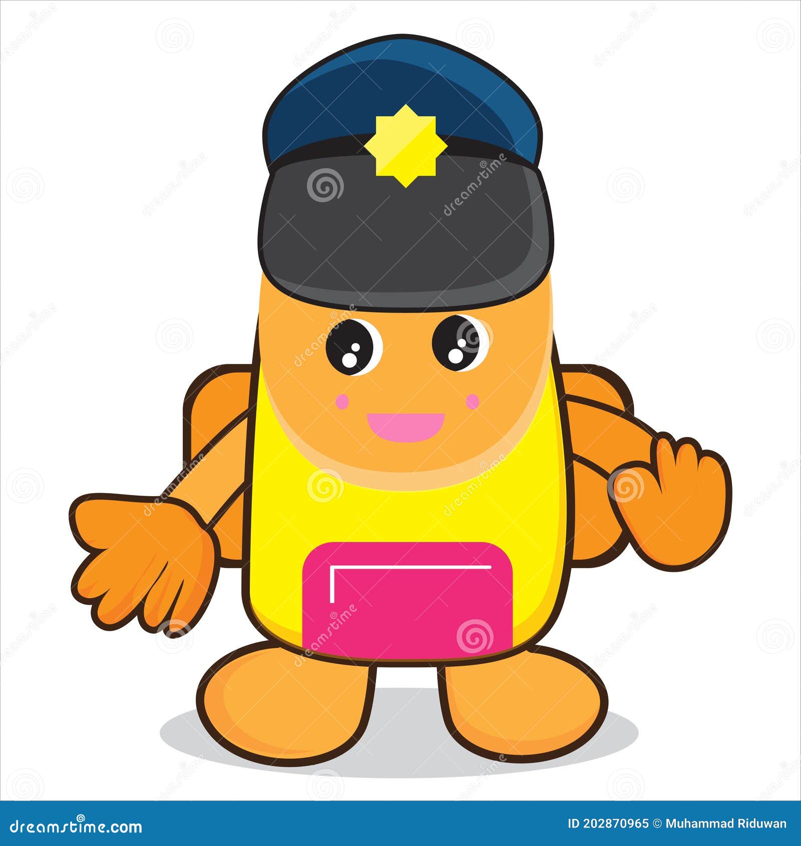 Illustration of School Bag Mascot with Police Chief Stock Vector ...