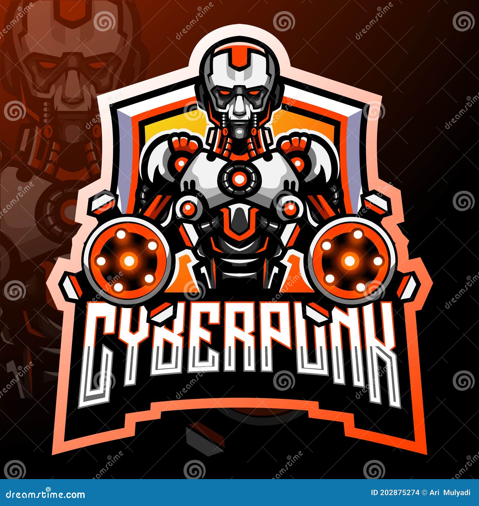 Cyber Punk Mascot. Esport Logo Design Stock Vector - Illustration of ...