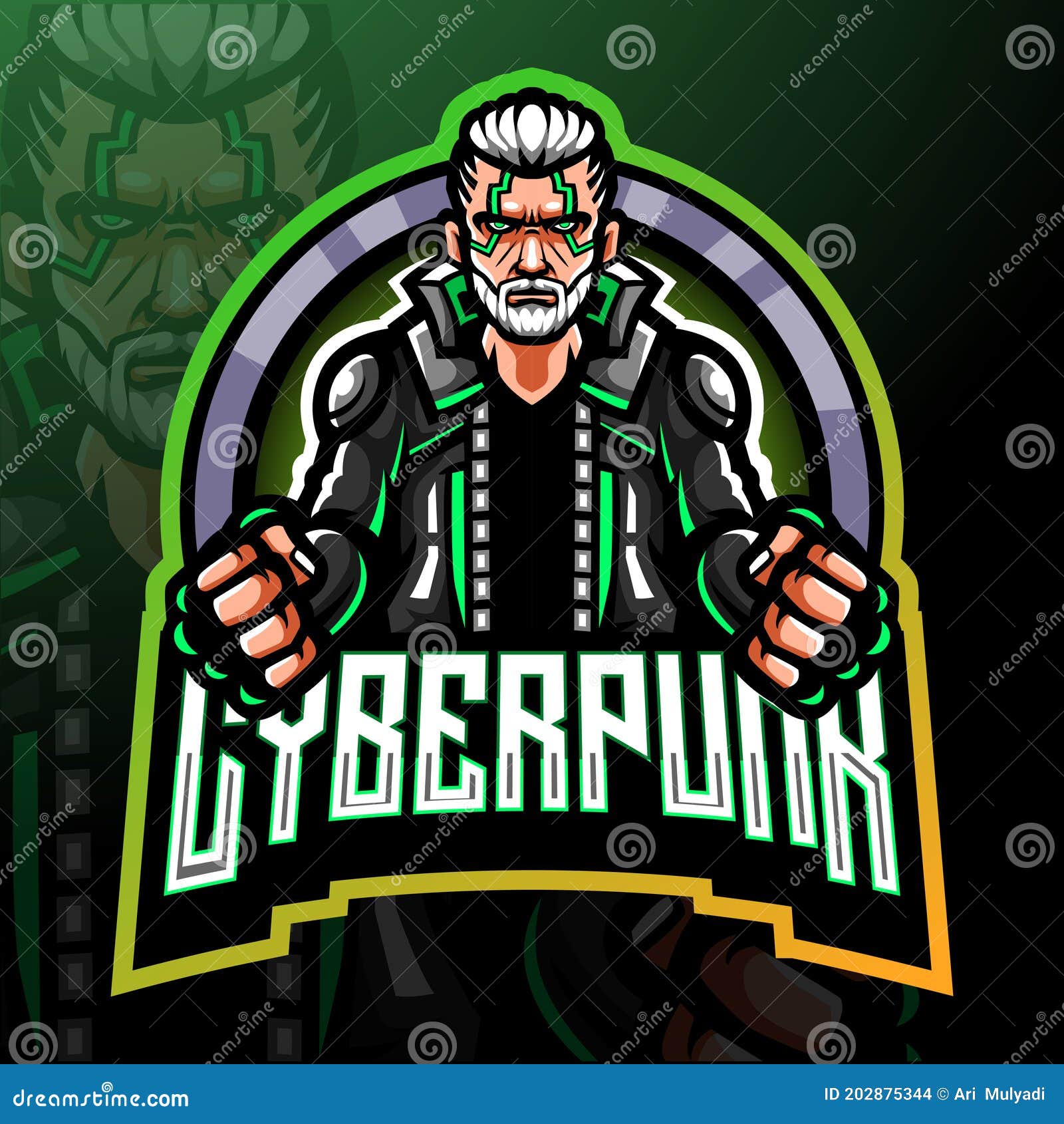 Cyberpunk Mascot. Esport Logo Design Stock Vector - Illustration of ...