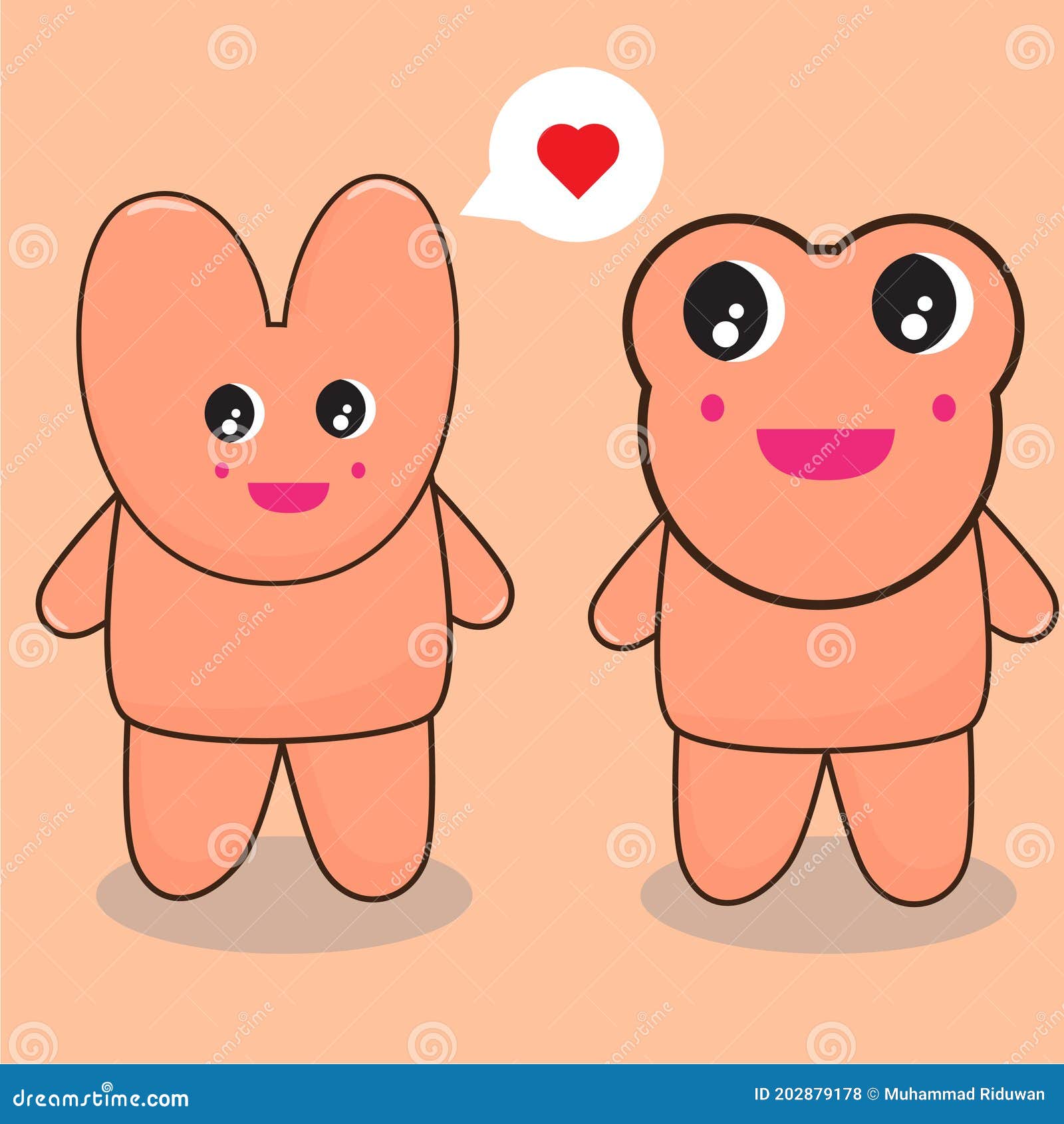 Mascot Korean Emoticon in Love Stock Vector - Illustration of character ...