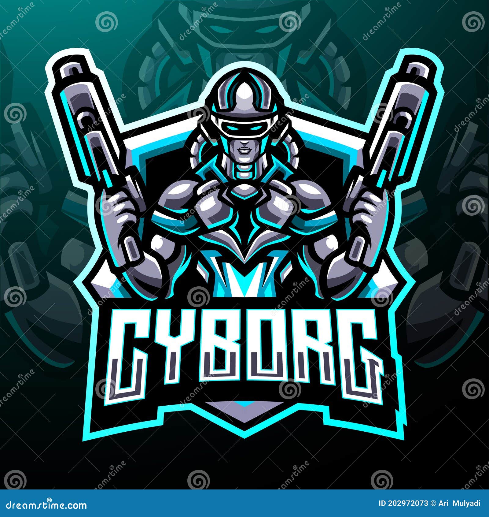 Cyborg Gunners Mascot . Esport Logo Design Stock Vector - Illustration ...