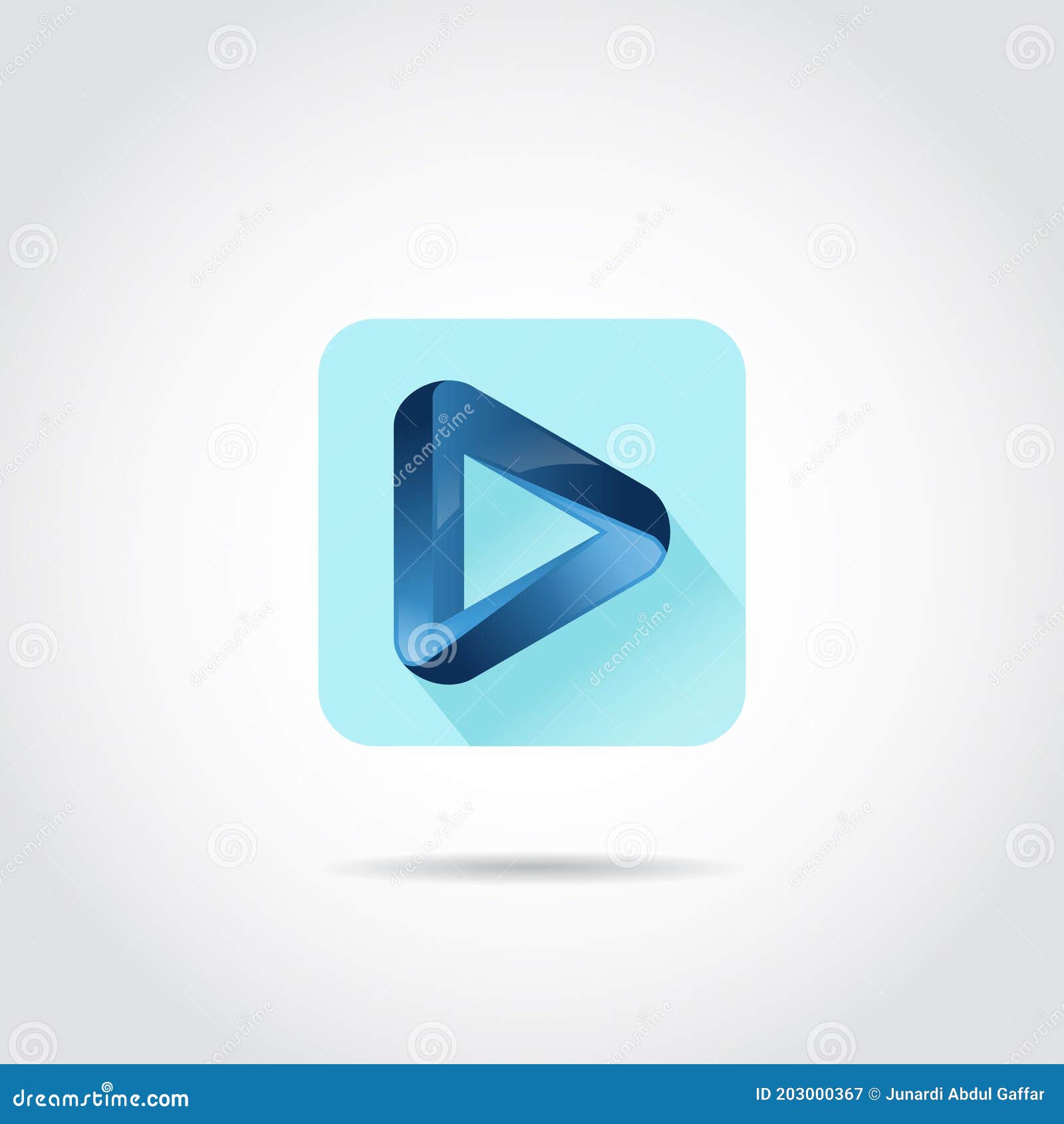 3D Blue Play Icon for Apps Android or Iphone. Vector Illustrator Eps.10 ...