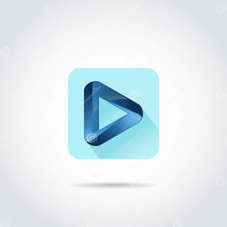 3D Blue Play Icon for Apps Android or Iphone. Vector Illustrator Eps.10 ...