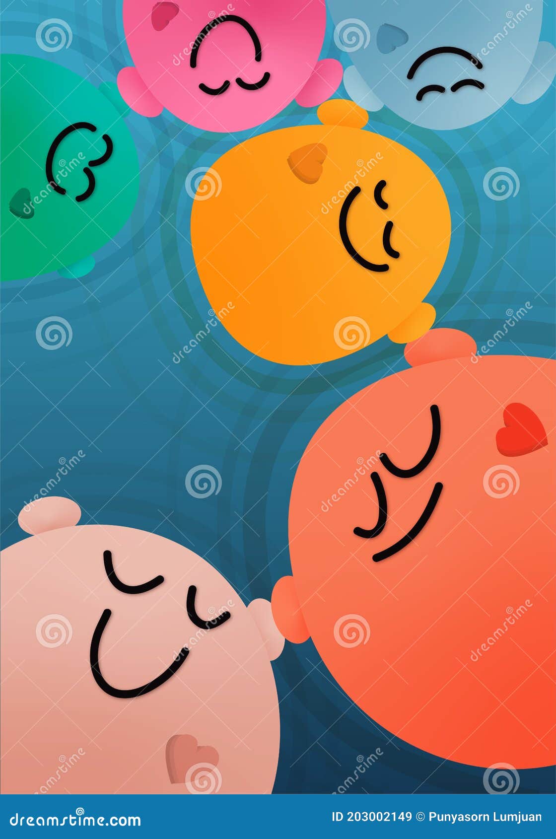 Happycell stock vector. Illustration of monster, relationship - 203002149