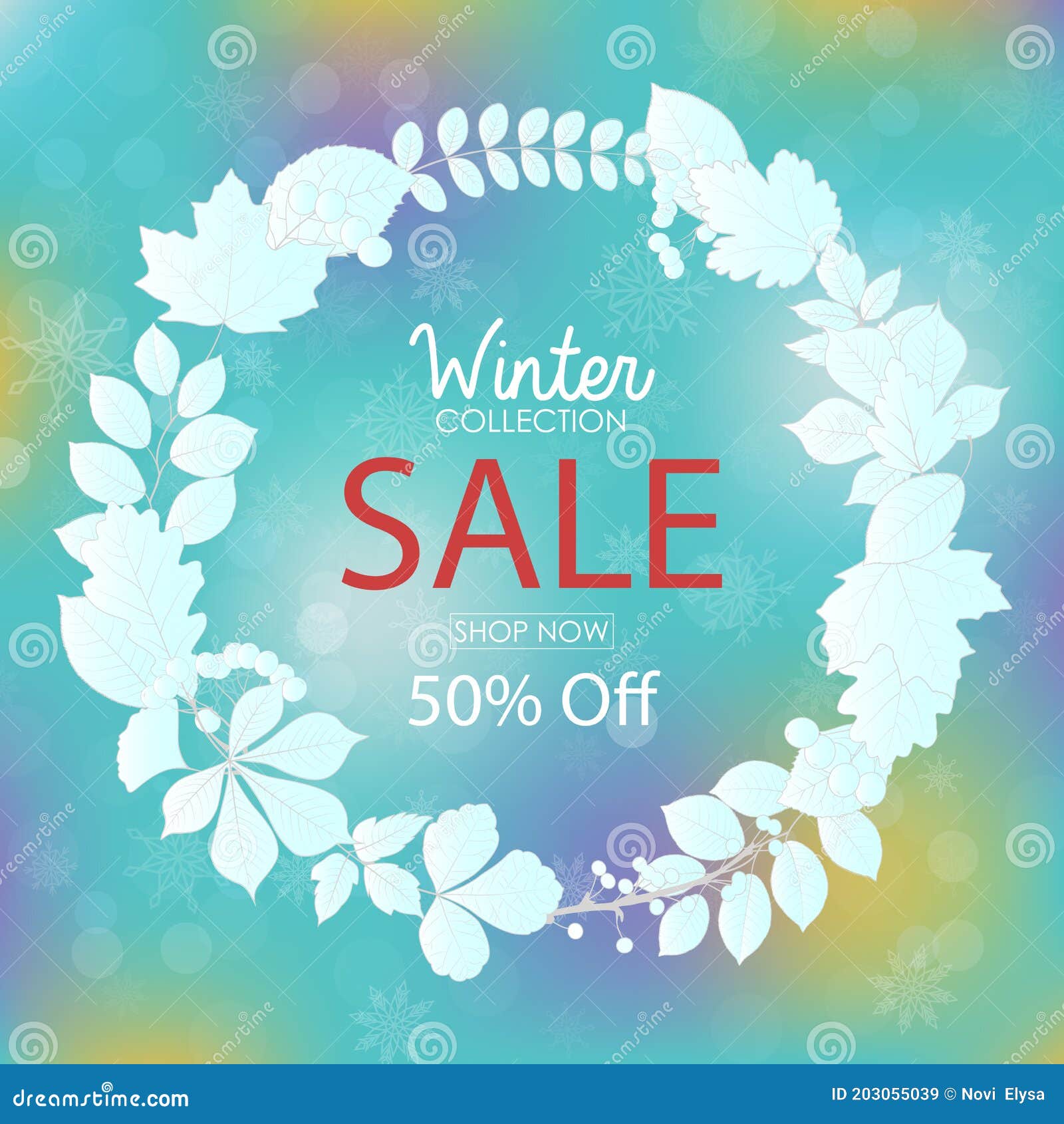 Winter Sale Collection with Florals Stock Vector - Illustration of ...