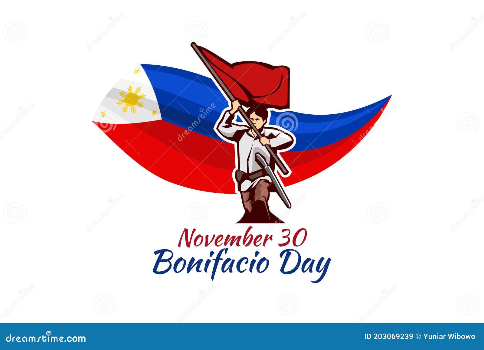 November 30, Happy Bonifacio Day Vector Illustration Stock Vector ...