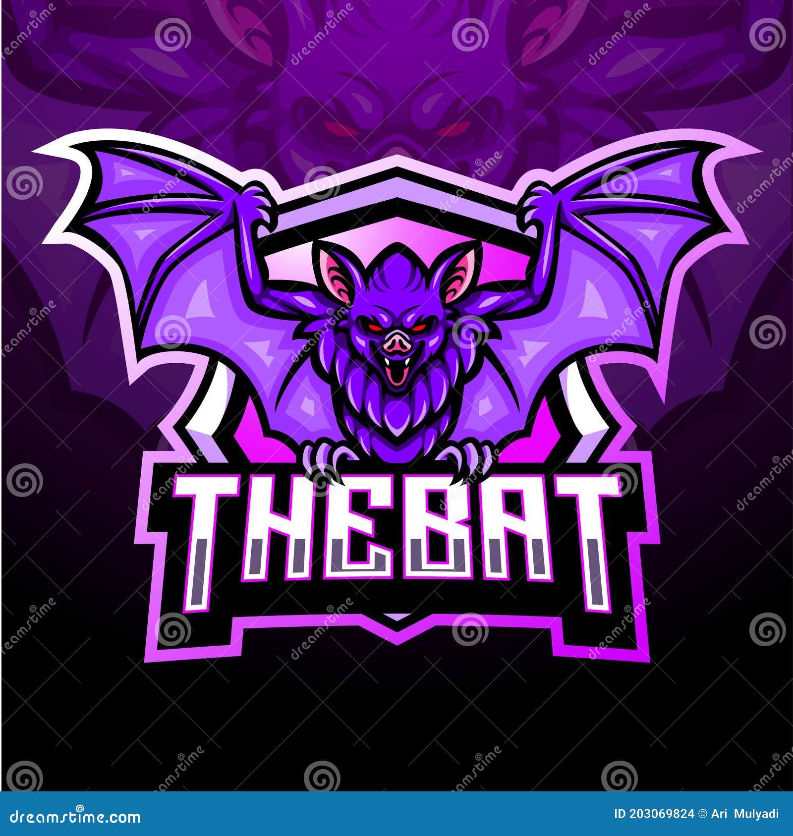 The Bat Mascot. Esport Logo Design Stock Vector - Illustration of ...