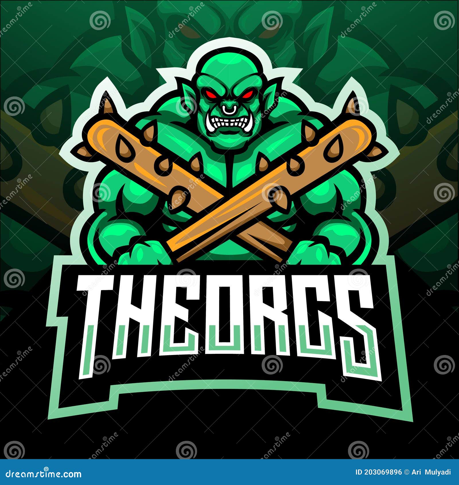 The Orc Mascot. Esport Logo Design Stock Vector - Illustration of ...