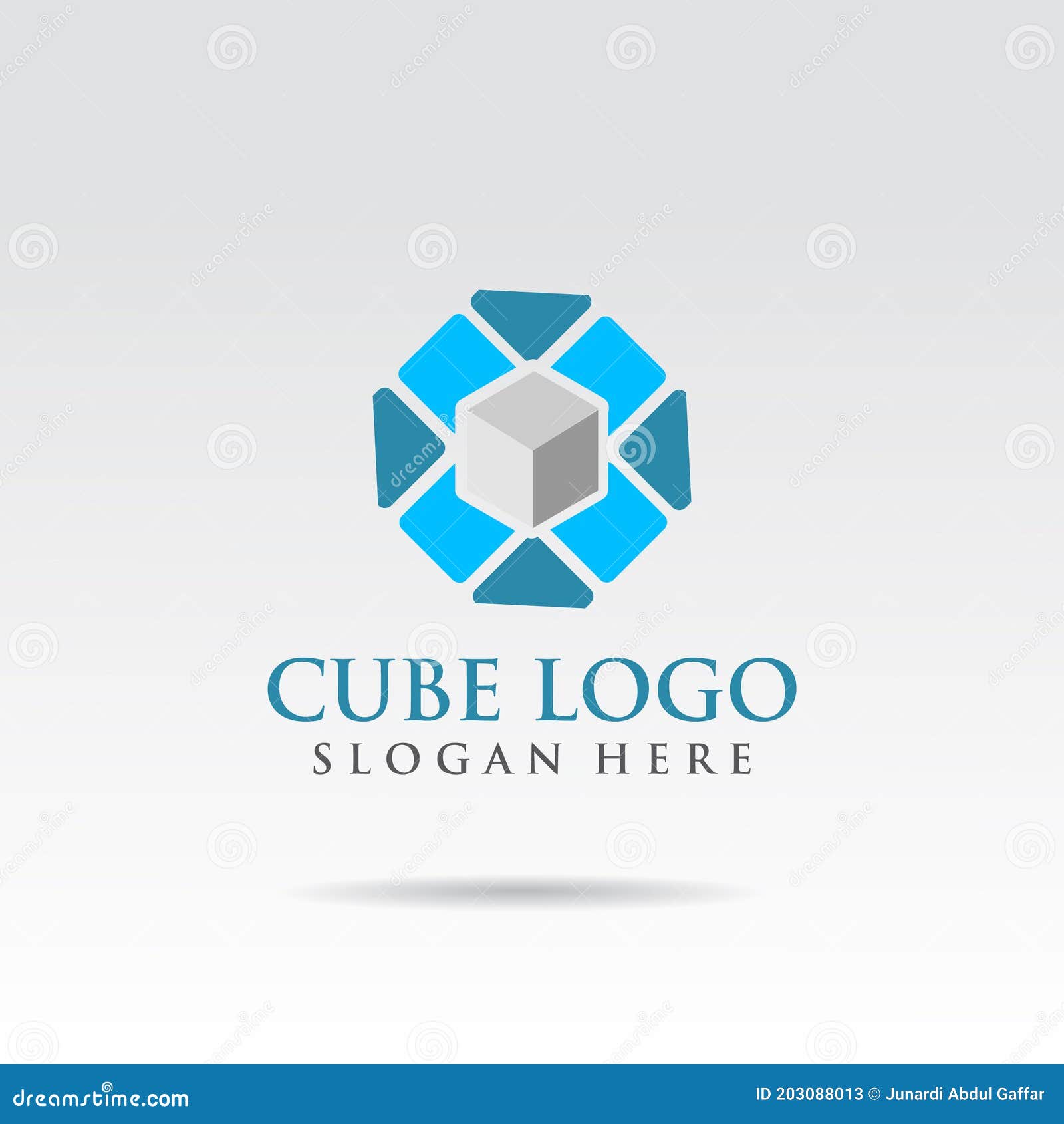 Blue and Grey Cube Logo Template Design. Vector Illustrator Eps.10 ...