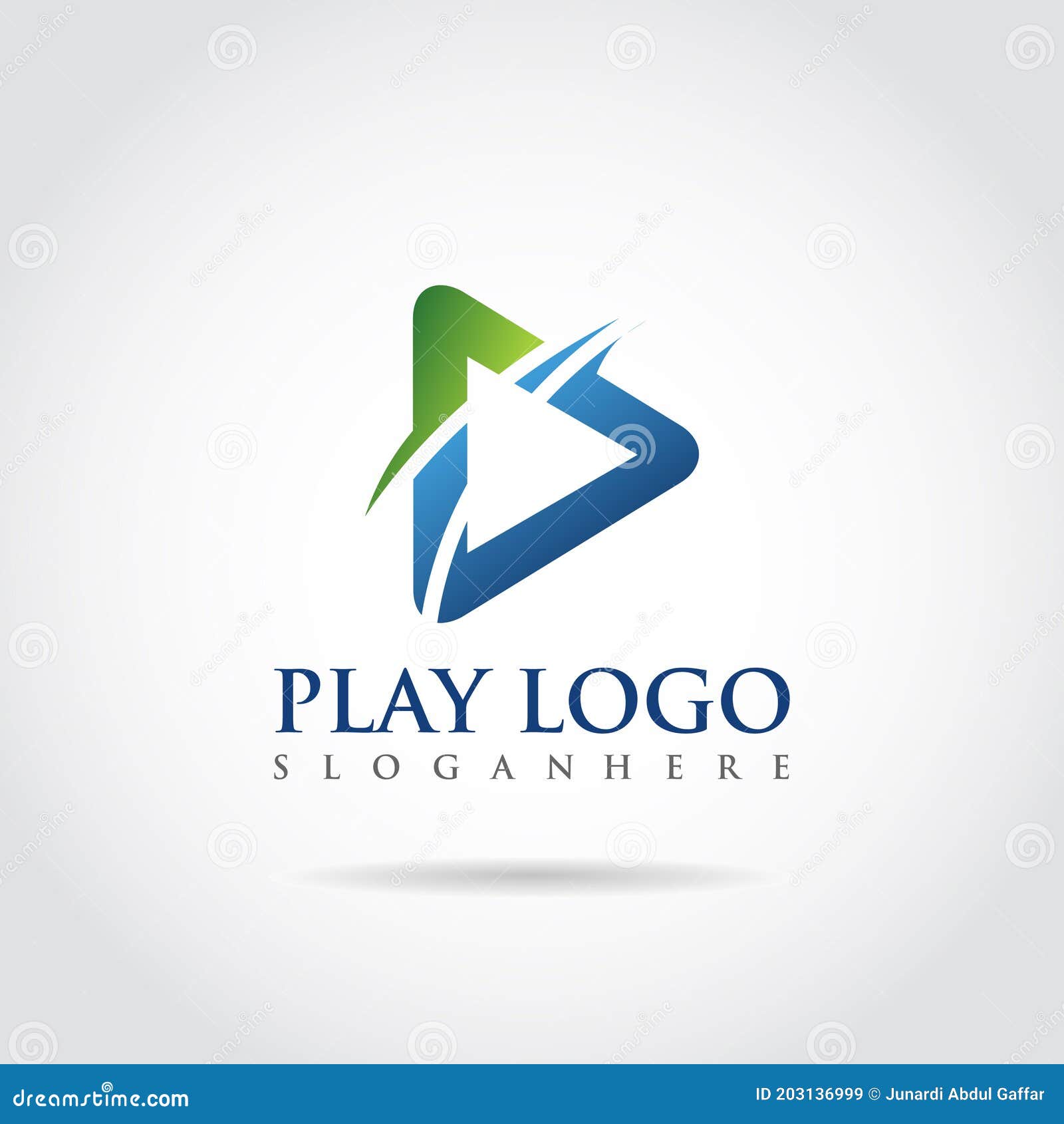Abstract Play Template Logo Design. Blue and Green Color. Vector ...