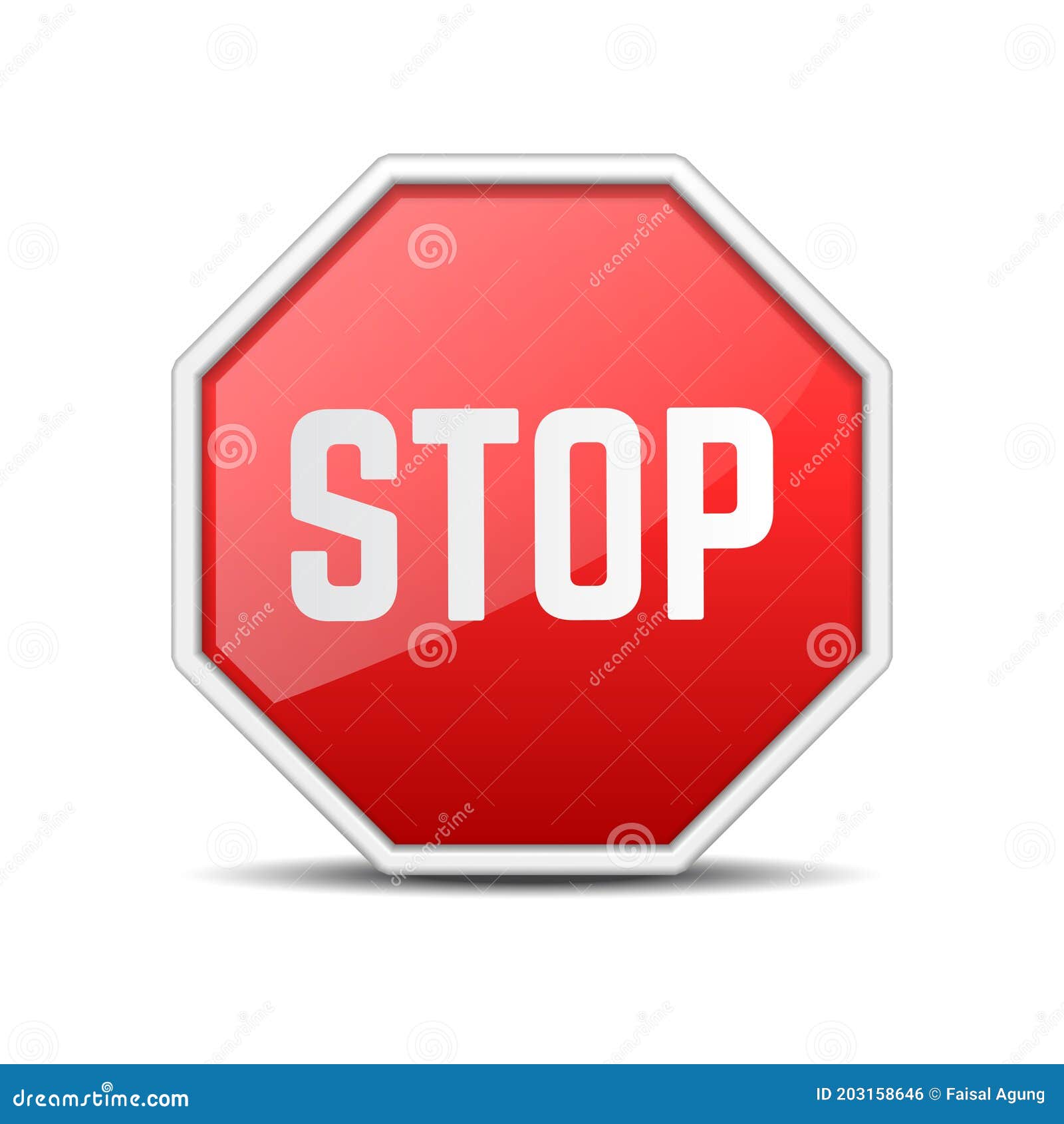 Realistic Stop Sign Icon Collection Stock Vector - Illustration of road ...