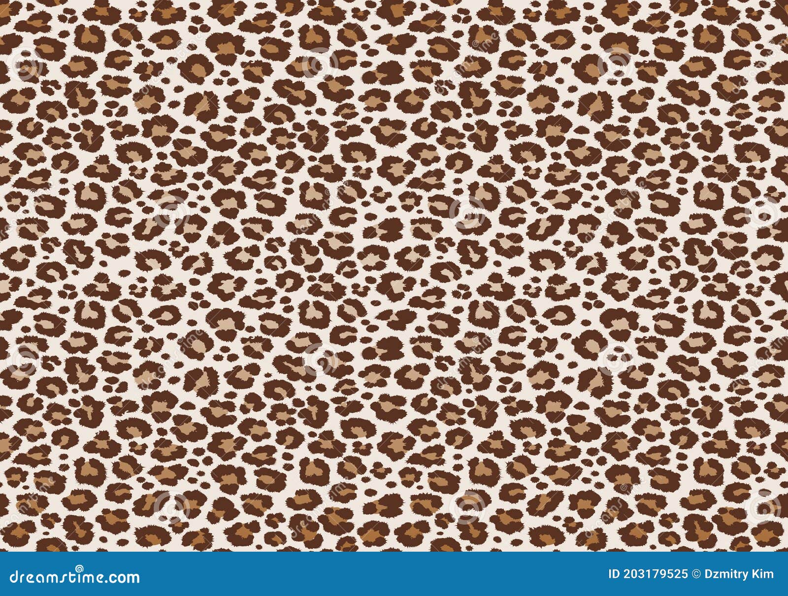 Leopard Spotted Fur Texture. Vector Repeating Seamless Pattern Cheetah ...
