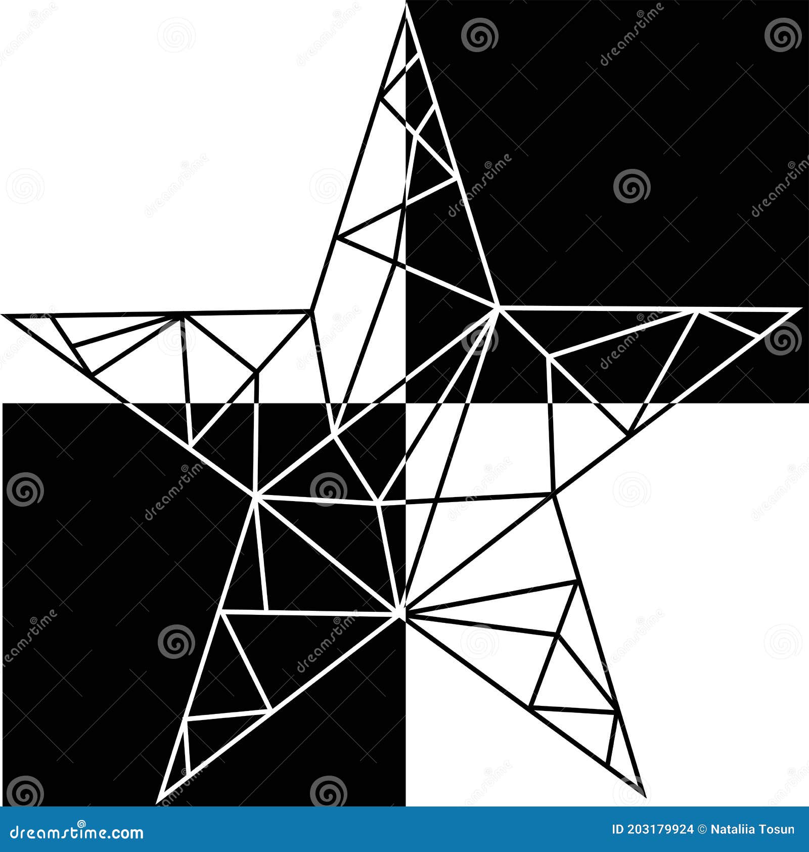 Print Geometrical Diamond Star. Hand Drawn Vector Illustration. Stock ...