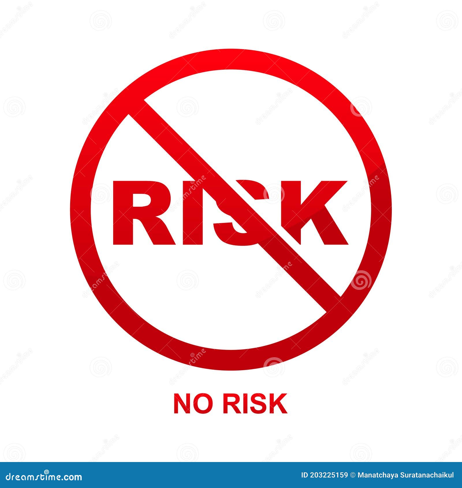 No Risk Sign Isolated on White Background Stock Vector - Illustration ...