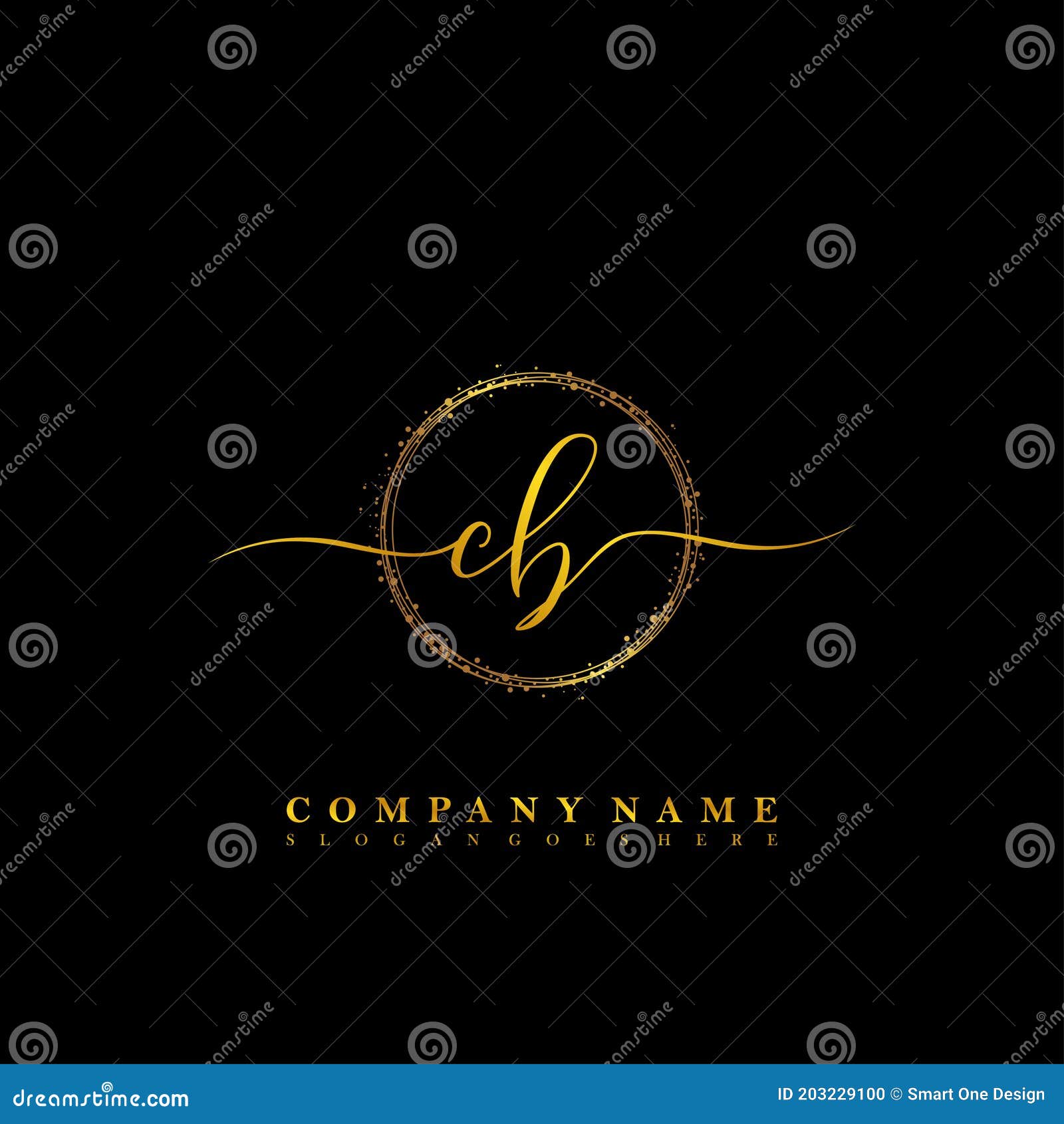 Initial Letter CB Beauty Handwriting Logo Vector Stock Vector ...