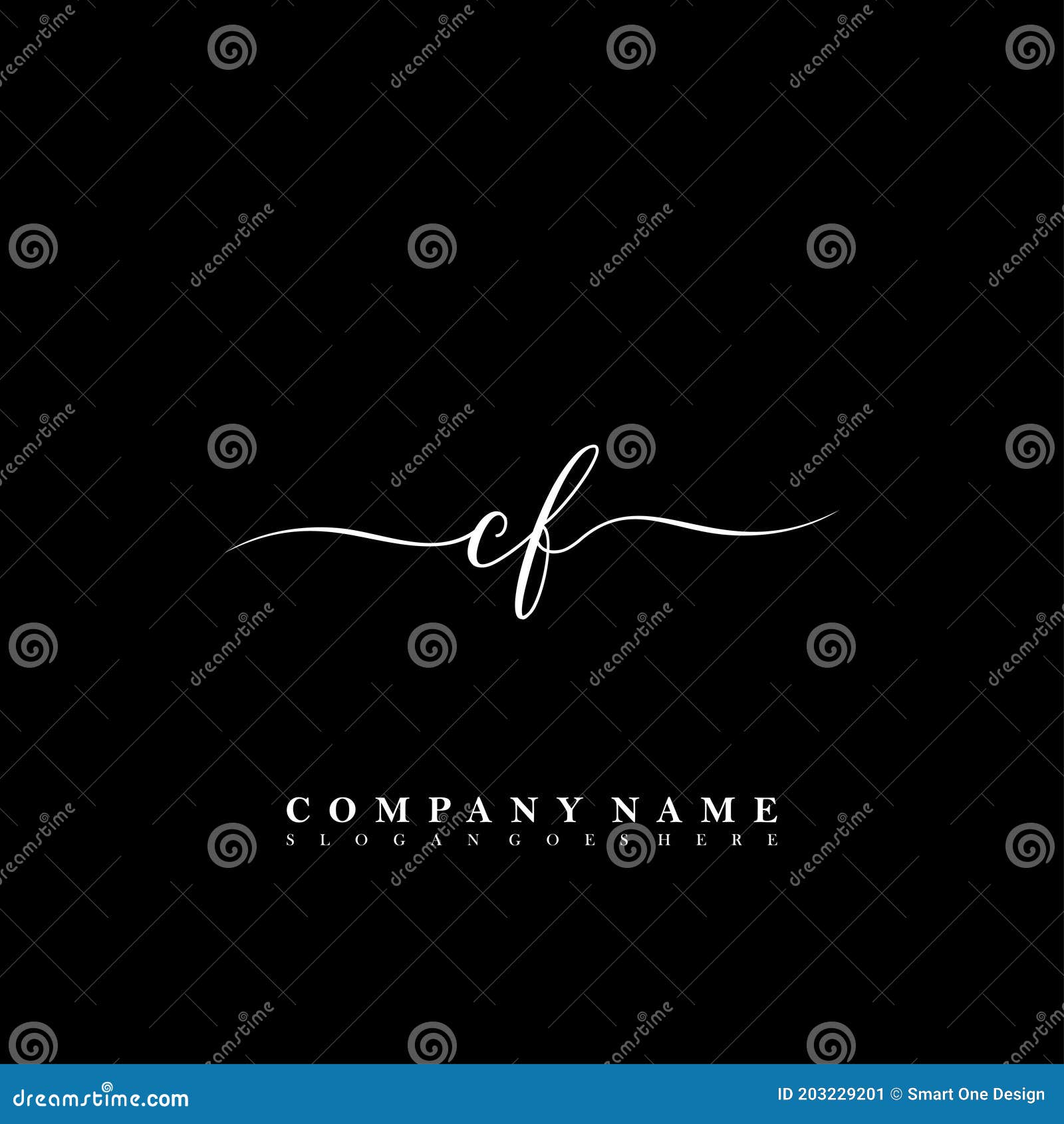Initial Letter CF Beauty Handwriting Logo Vector Stock Vector ...
