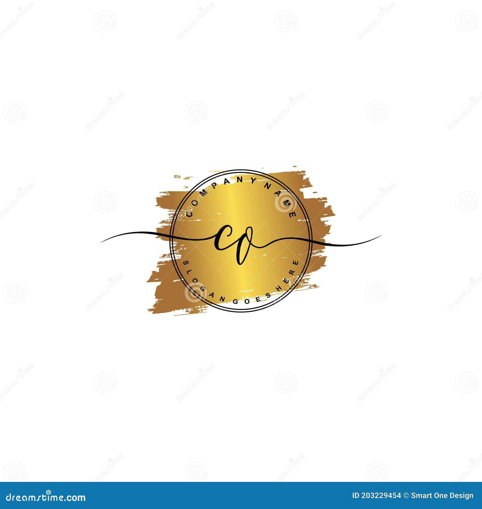 Initial Letter CO Beauty Handwriting Logo Vector Stock Vector ...