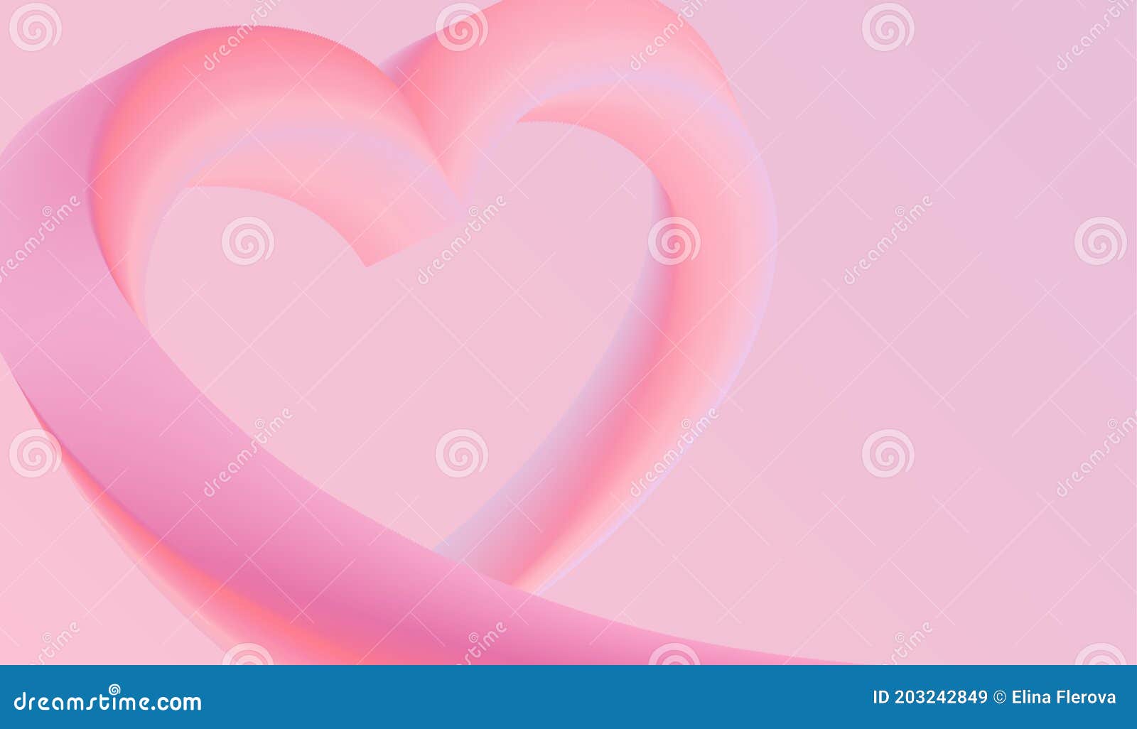 Abstract Background with Decorative Heart with Gradient. Horizontal ...