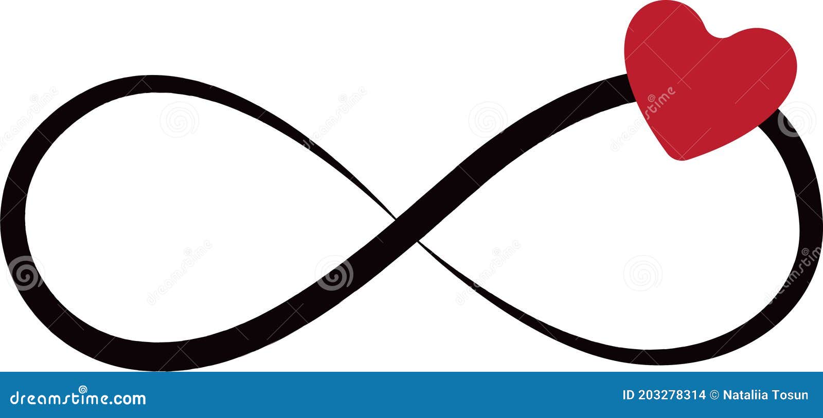 Print Elegant Infinity Sign with Heart, Vector Illustration Stock ...
