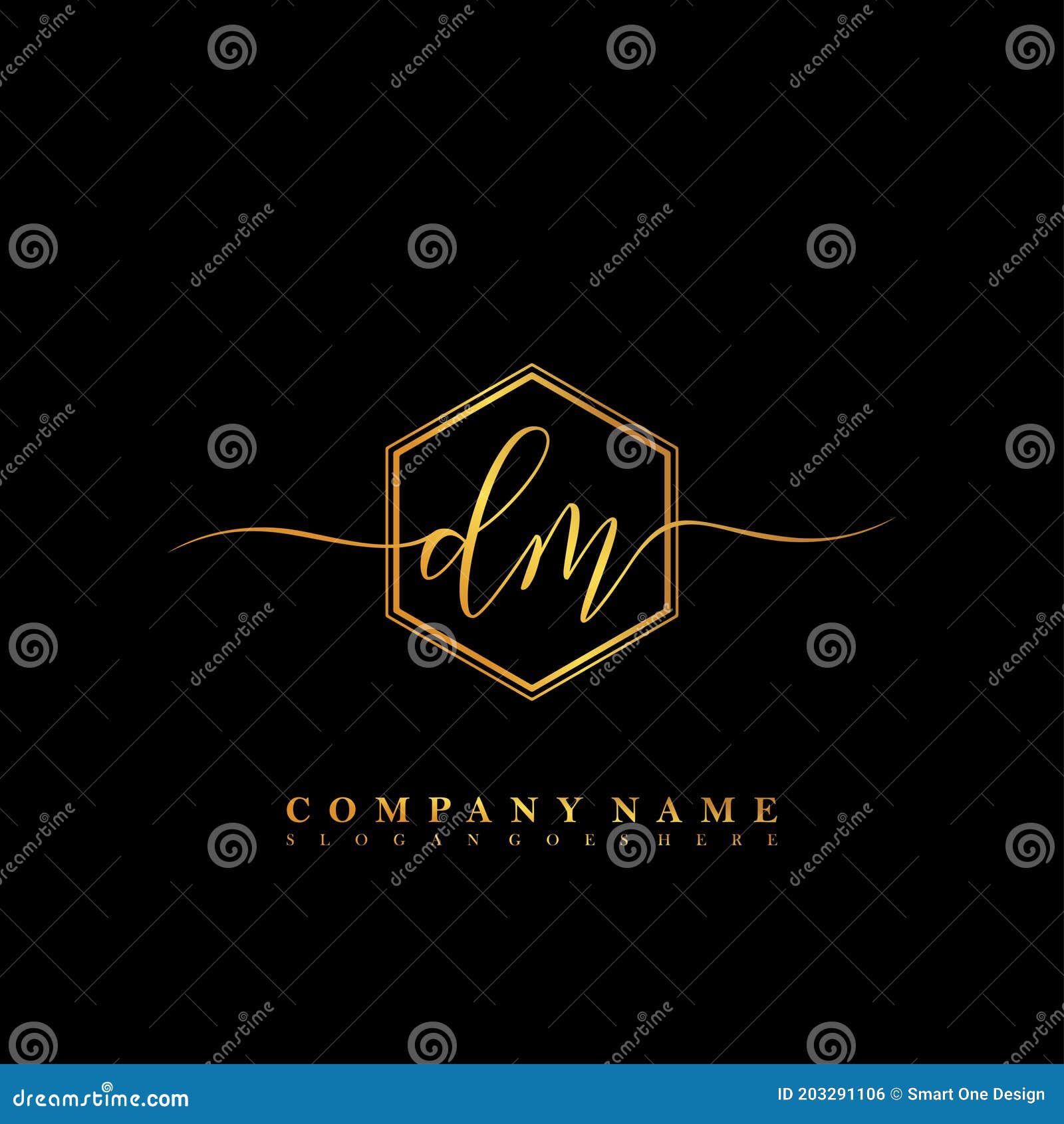 Initial Letter DM Beauty Handwriting Logo Vector Stock Vector ...