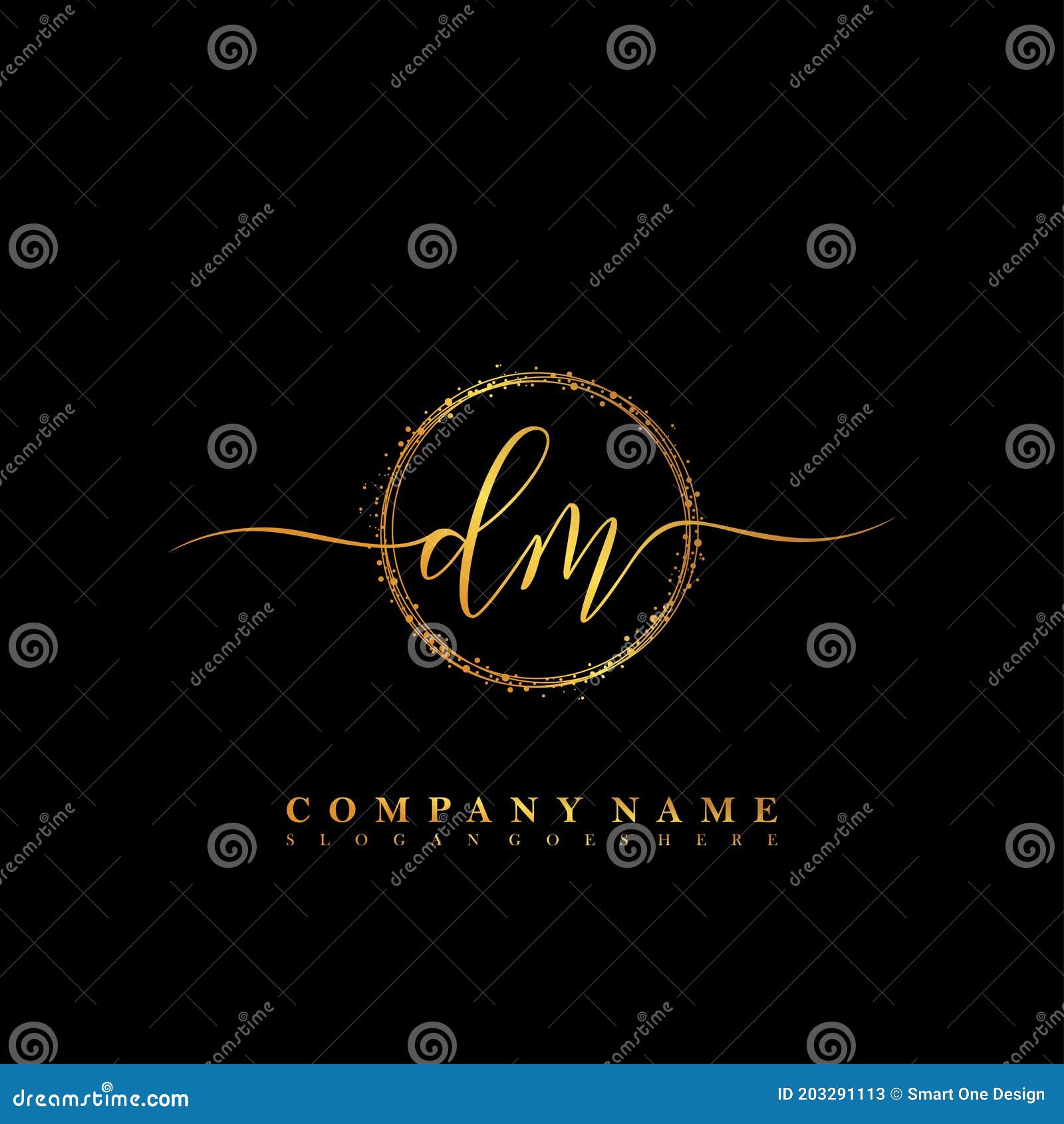 Initial Letter DM Beauty Handwriting Logo Vector Stock Vector ...
